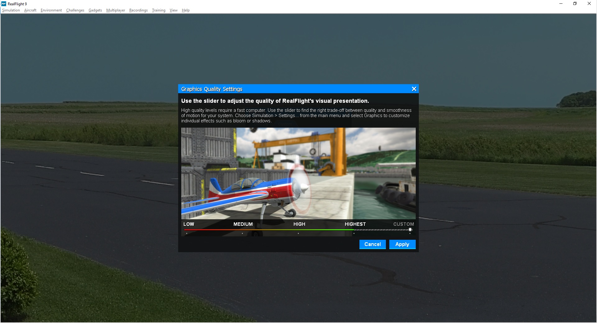 RealFlight 9 simulátor - popis a základní nastavení | Astra