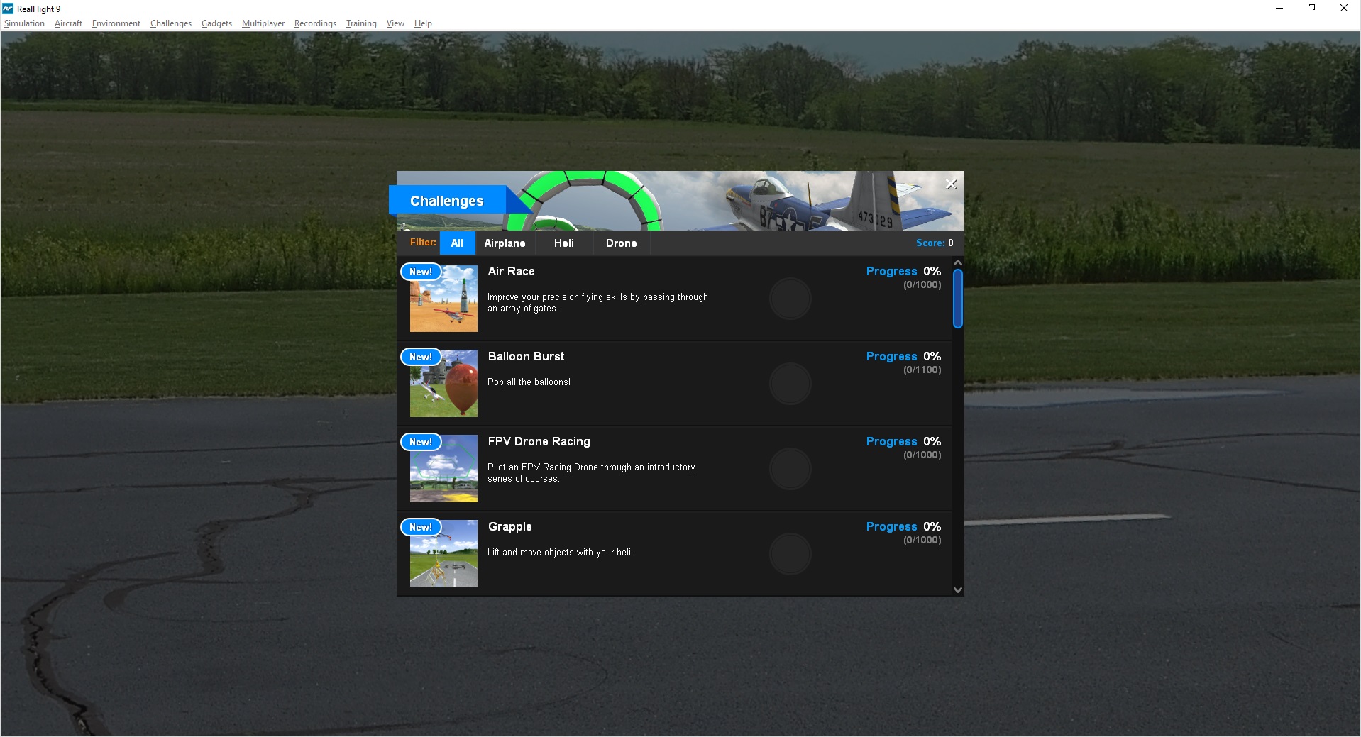 RealFlight 9 simulátor - popis a základní nastavení | Astra