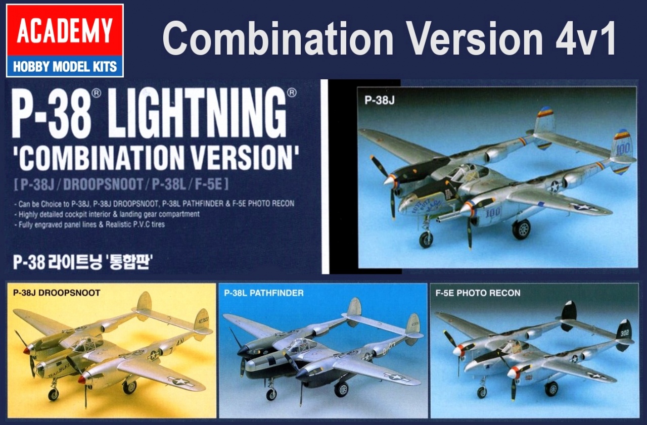Academy Lockheed P-38 Combination Version (1:48) (AC-12282) | Astra