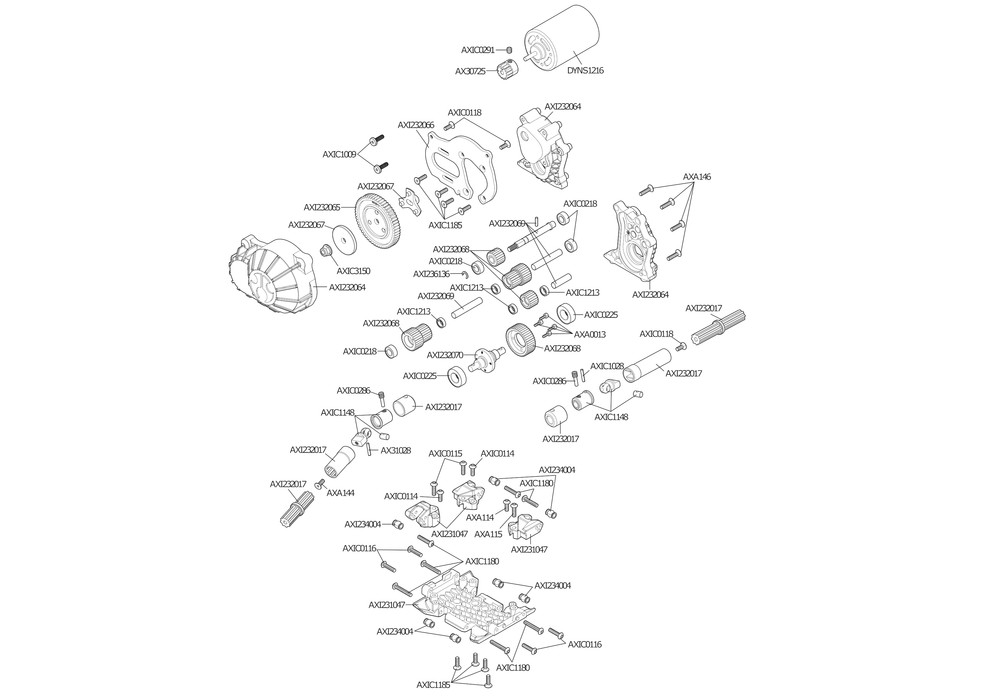 Exploded view: SCX10 III Base Camp 1982 Chevy K10 1:10 4WD RTR ...