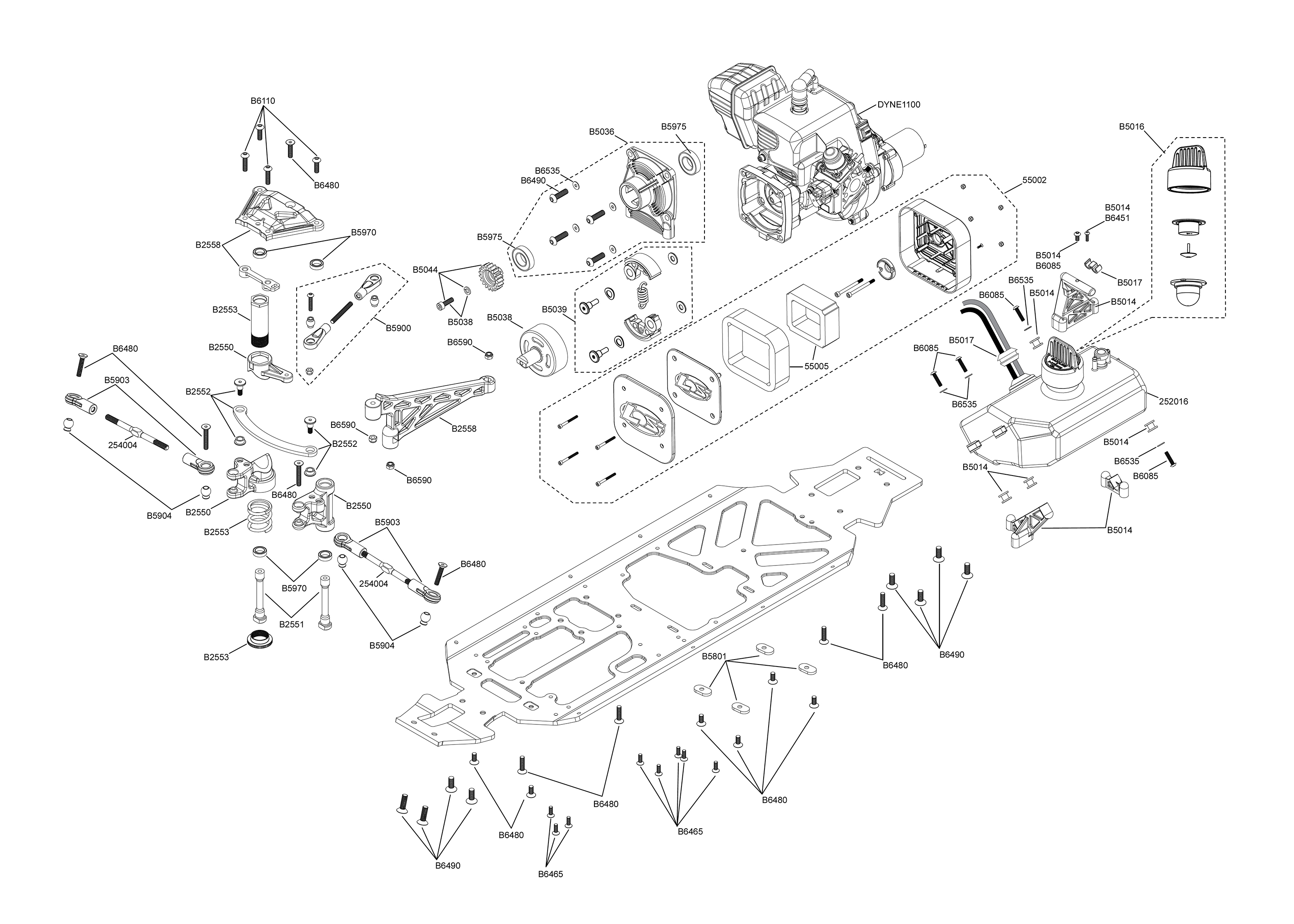 Exploded view: Losi 5IVE MINI WRC Rally 1:5 4WD RTR - Driveshaft | Astra
