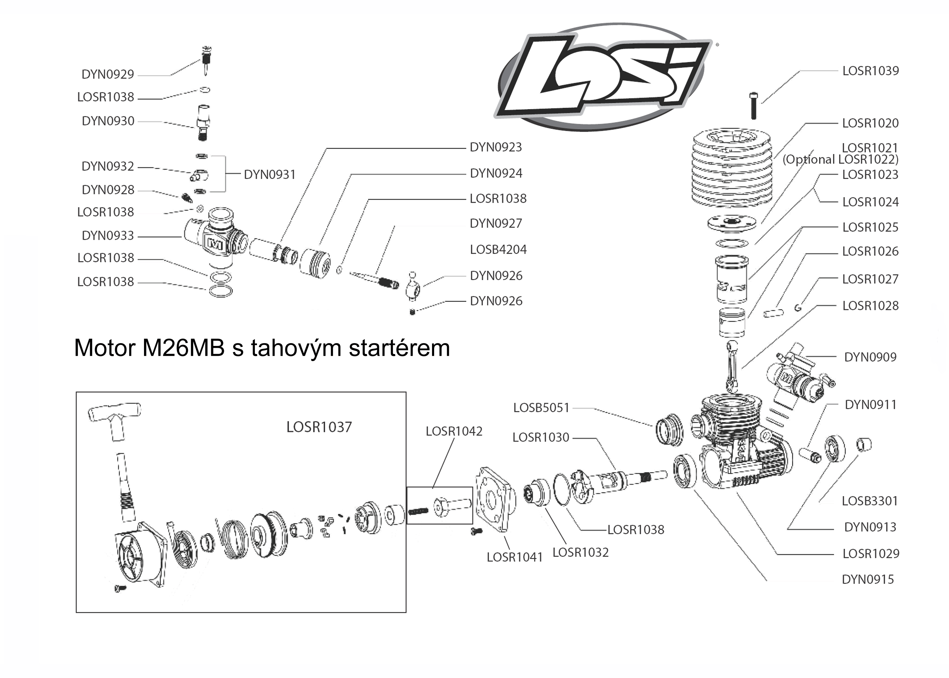 Exploded view: LST Aftershock Monnster Truck LE 1:8 4WD RTR - Motor | Astra