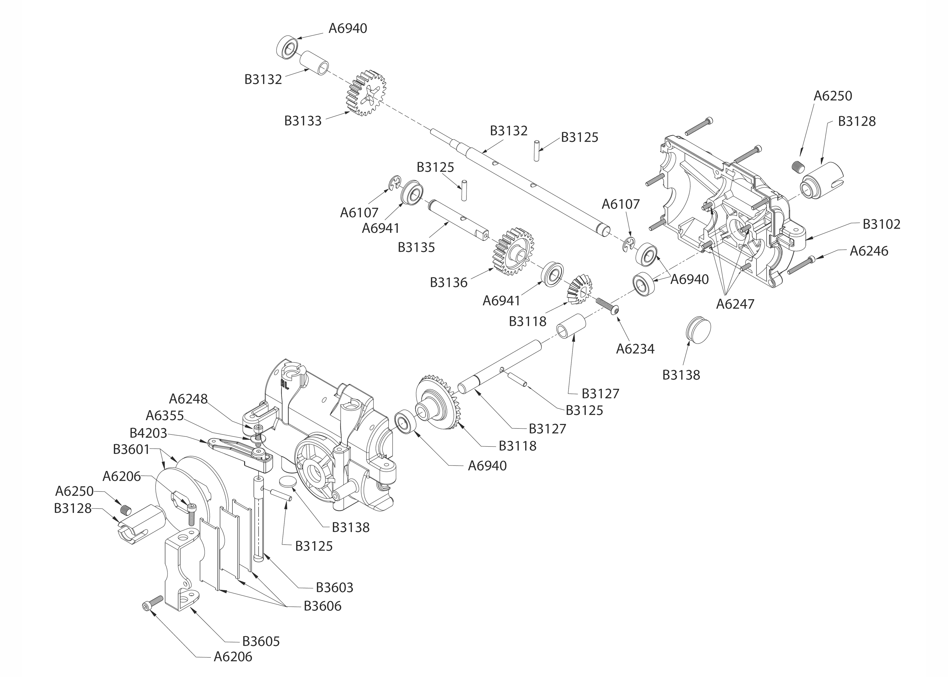 Exploded view: LST Aftershock Monnster Truck LE 1:8 4WD RTR ...