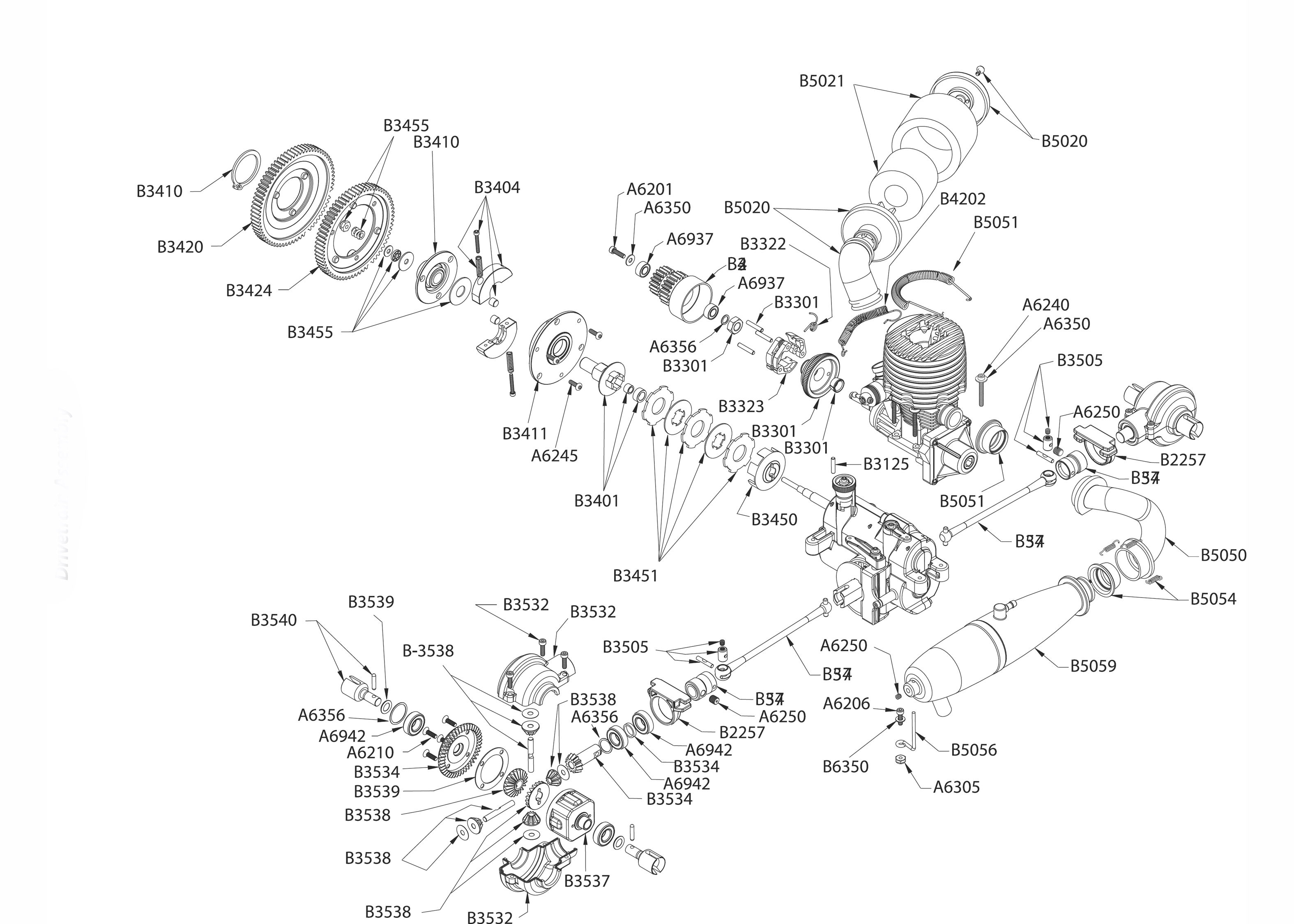 Exploded view: LST-XXL Monster Truck 4WD RTR DX3S - Driveshaft | Astra