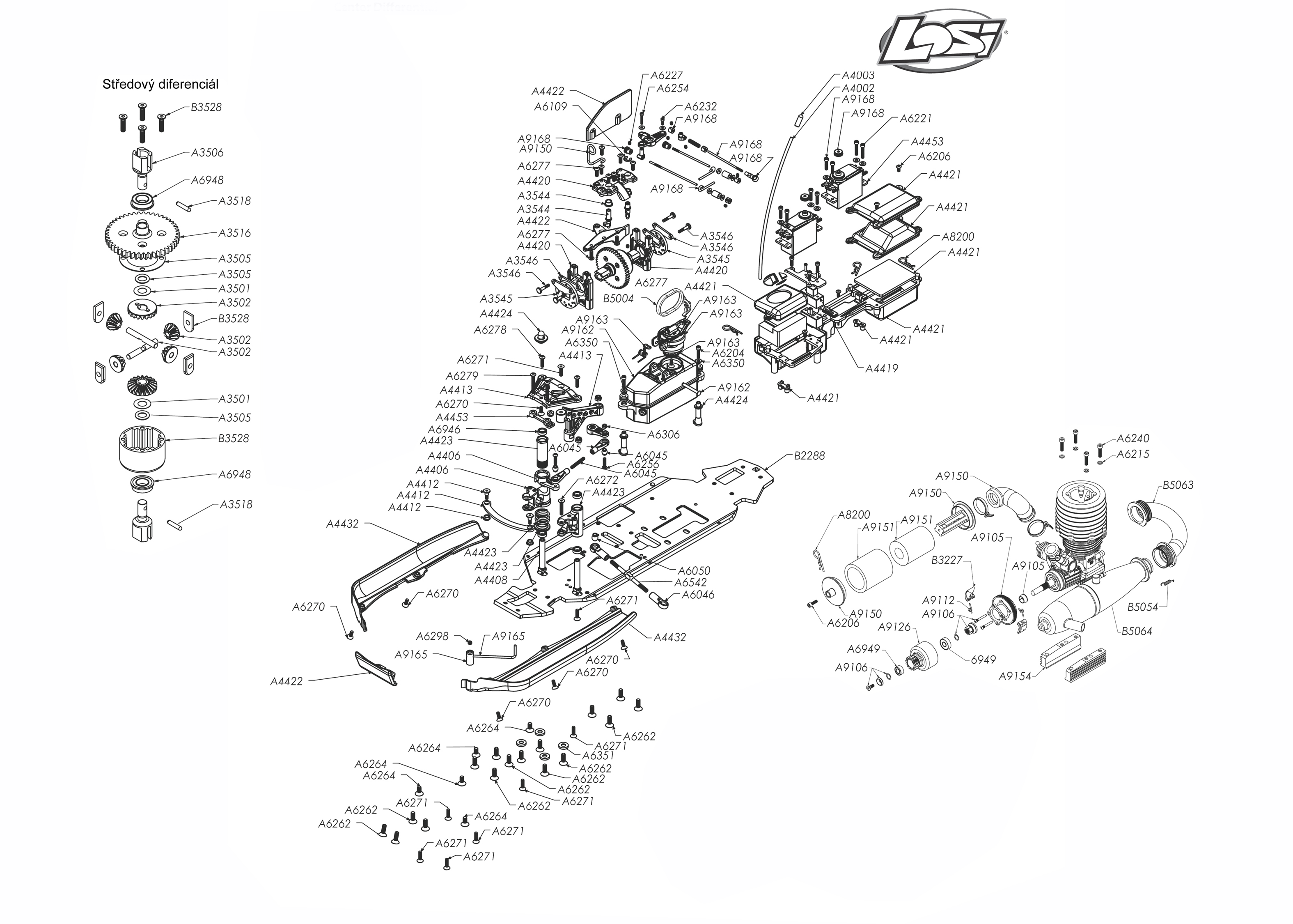 Exploded view: 8ight 2.0 1:8 4WD RTR - Driveshaft | Astra