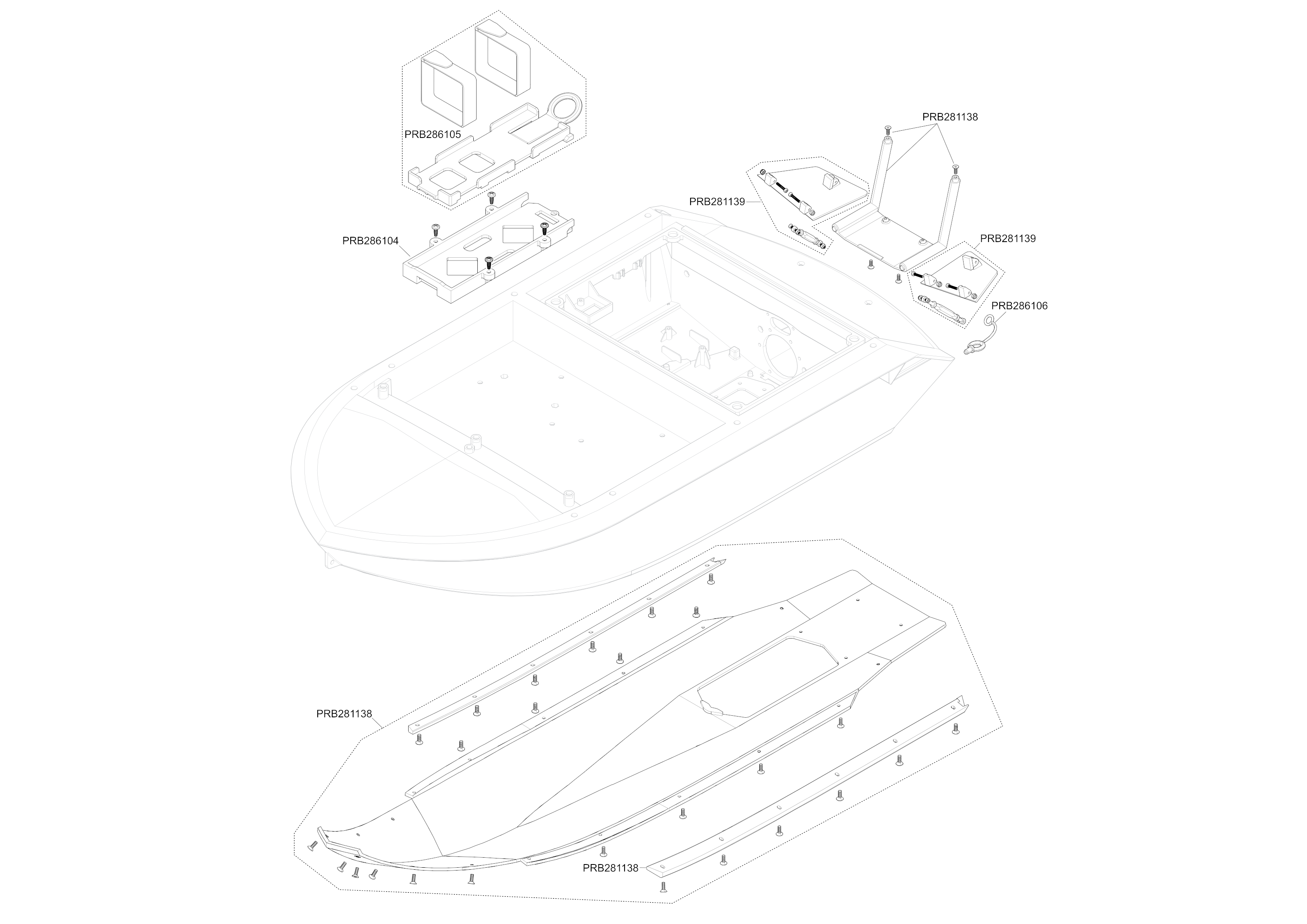Exploded view: Jetstream 24" Jet Boat RTR - | Astra