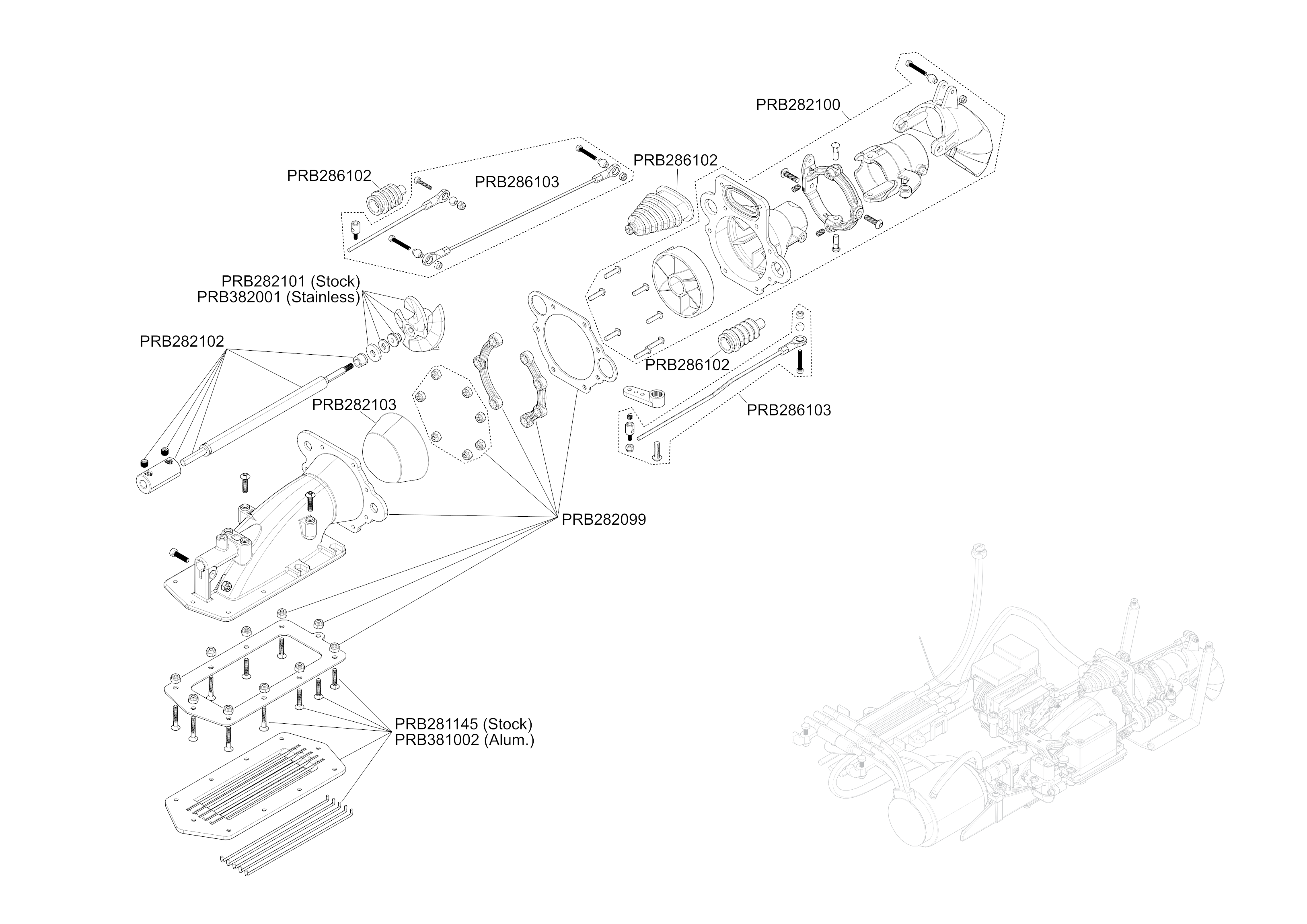 Exploded view: Jetstream 24" Jet Boat RTR - | Astra