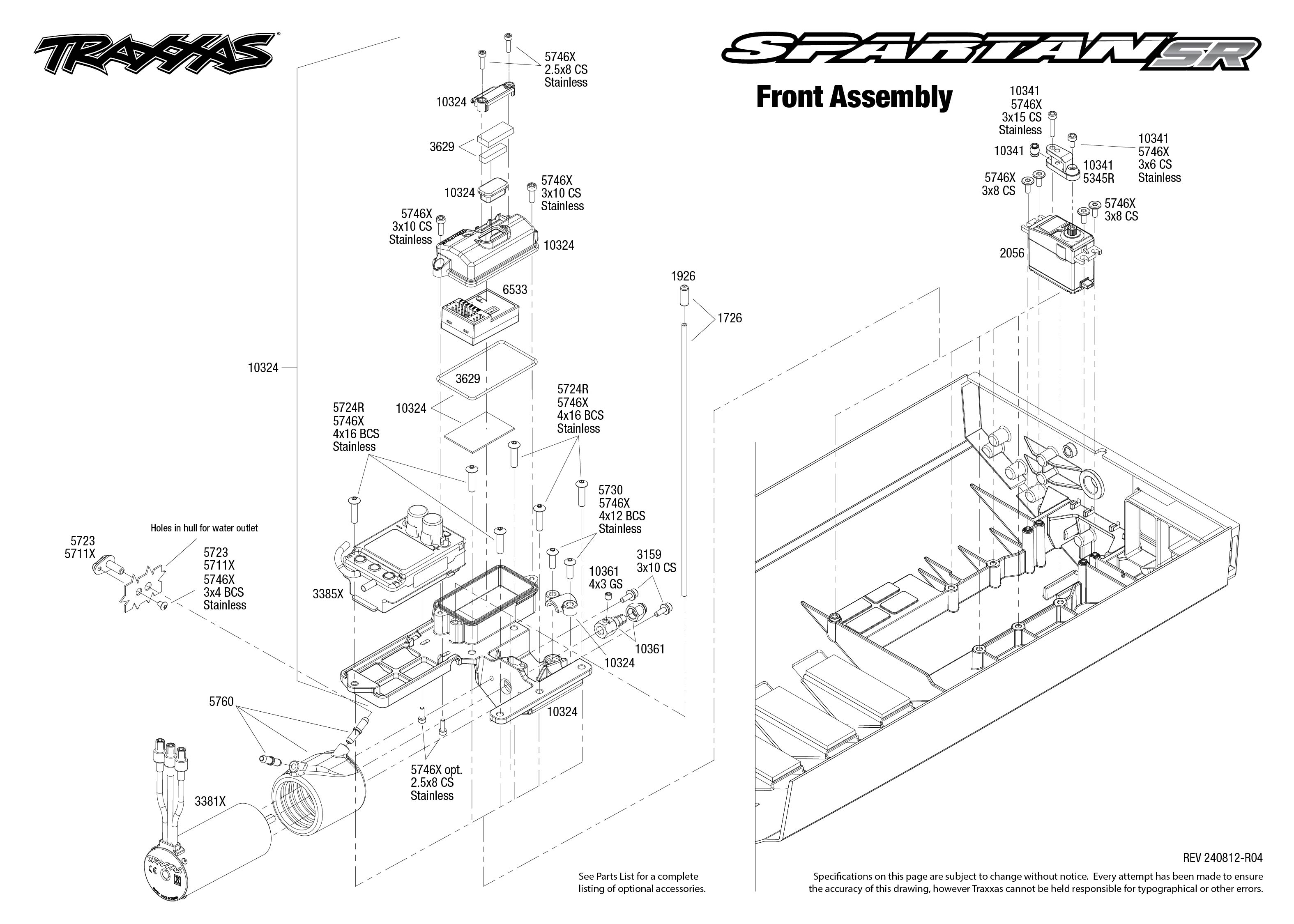 Exploded view: Spartan SR - Front part | Astra