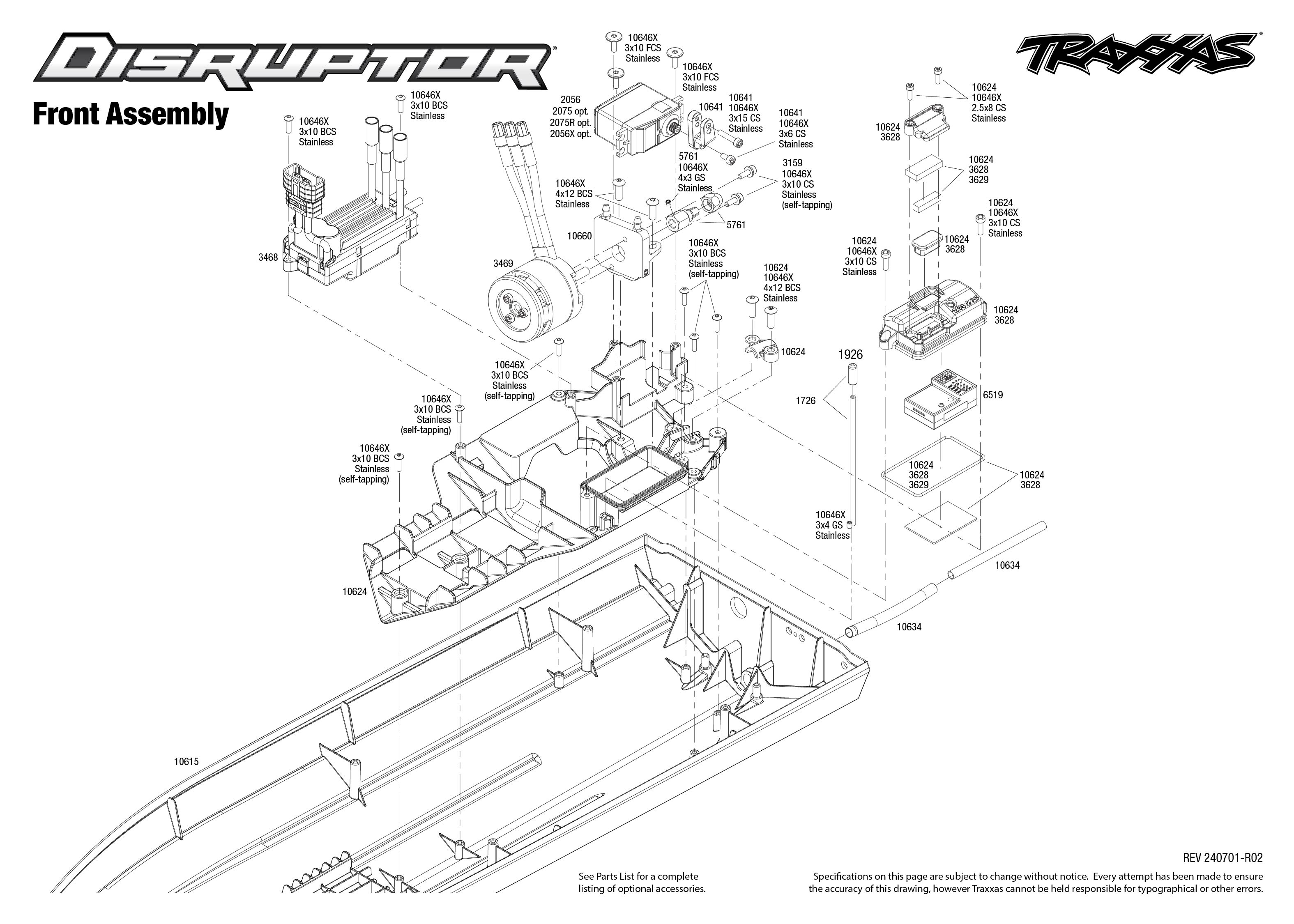 Exploded view: - Front part | Astra