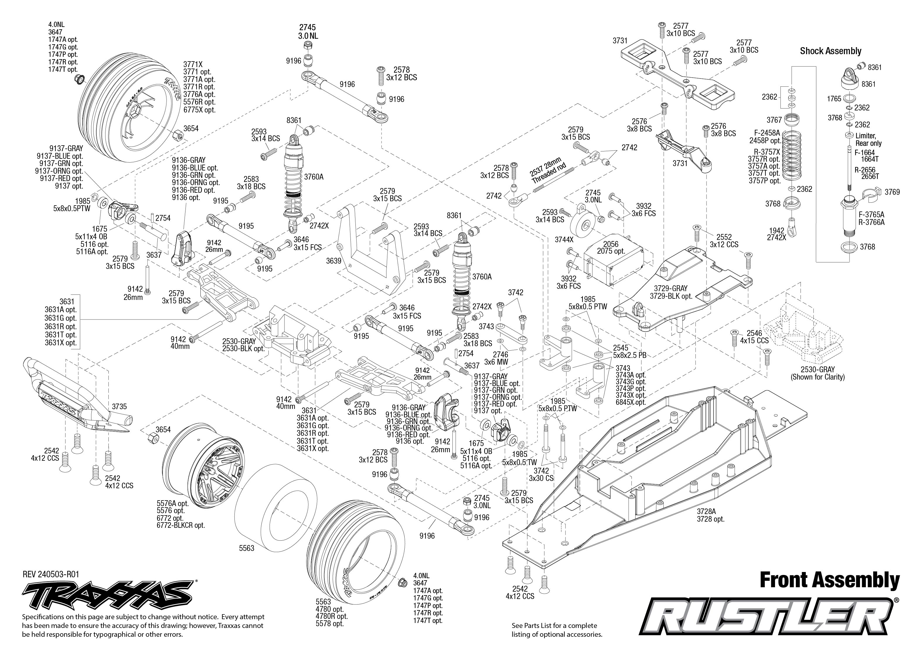 Exploded view: - Front part | Astra