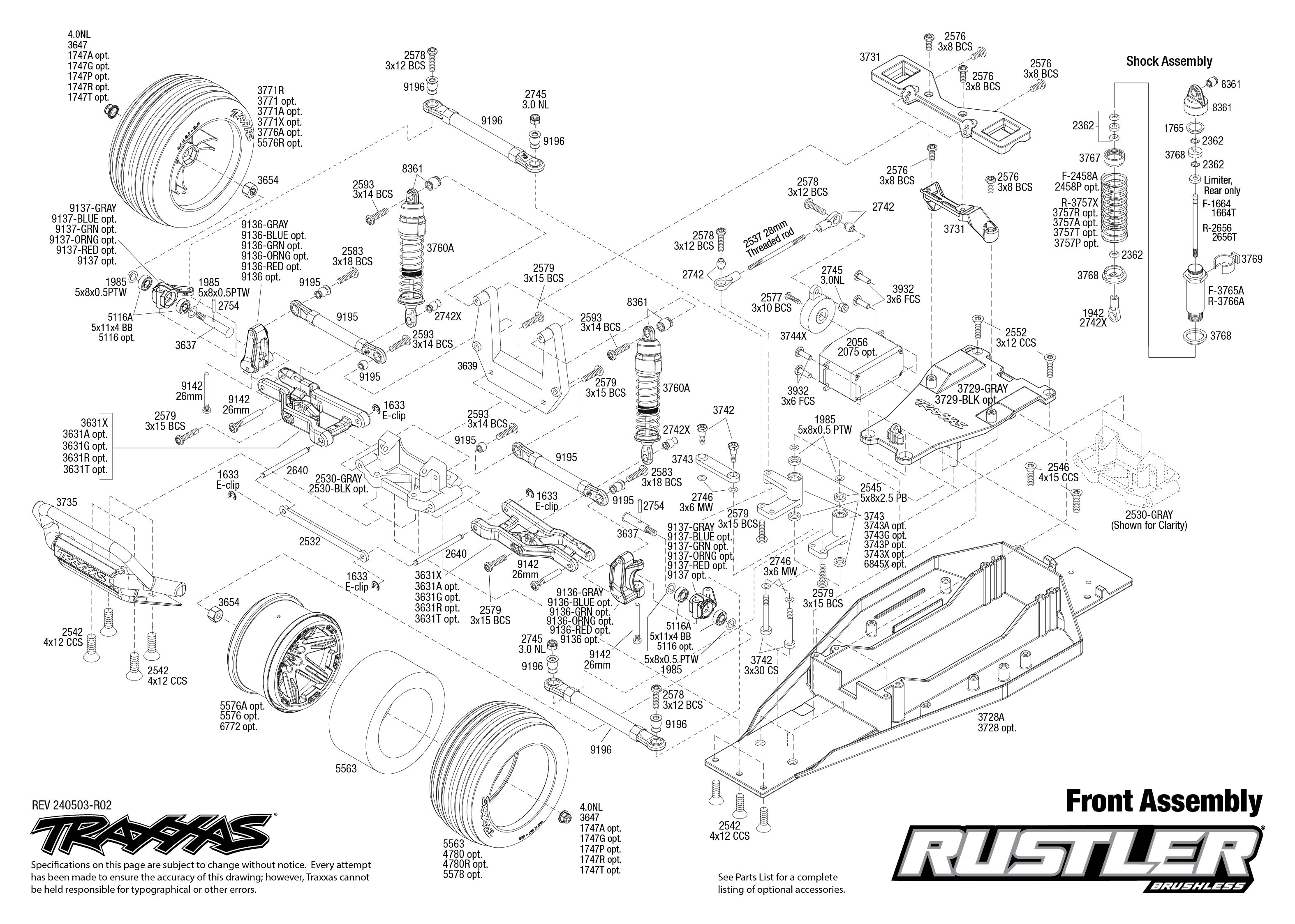Exploded view: - Front part | Astra