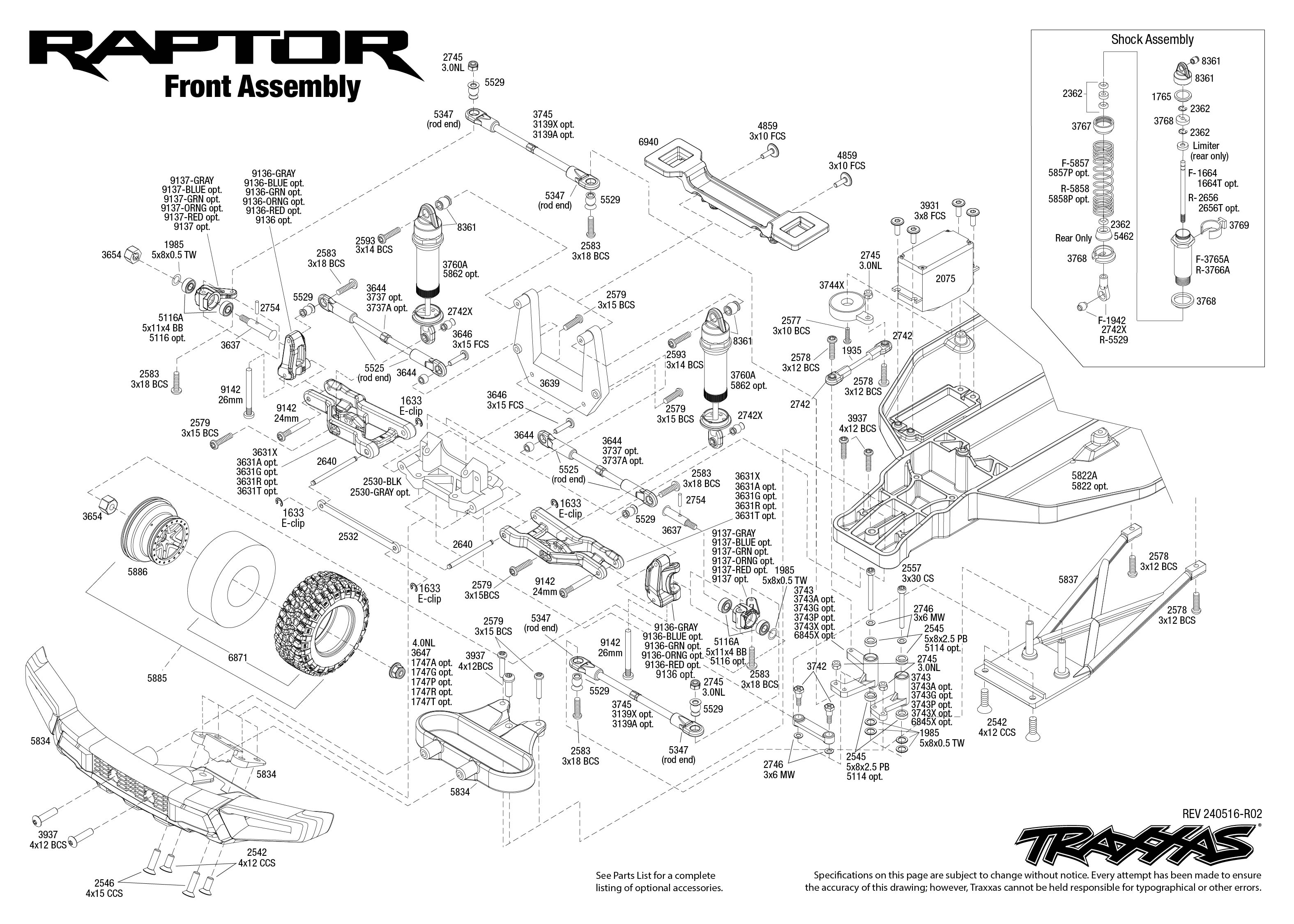 Exploded view: - Front part | Astra
