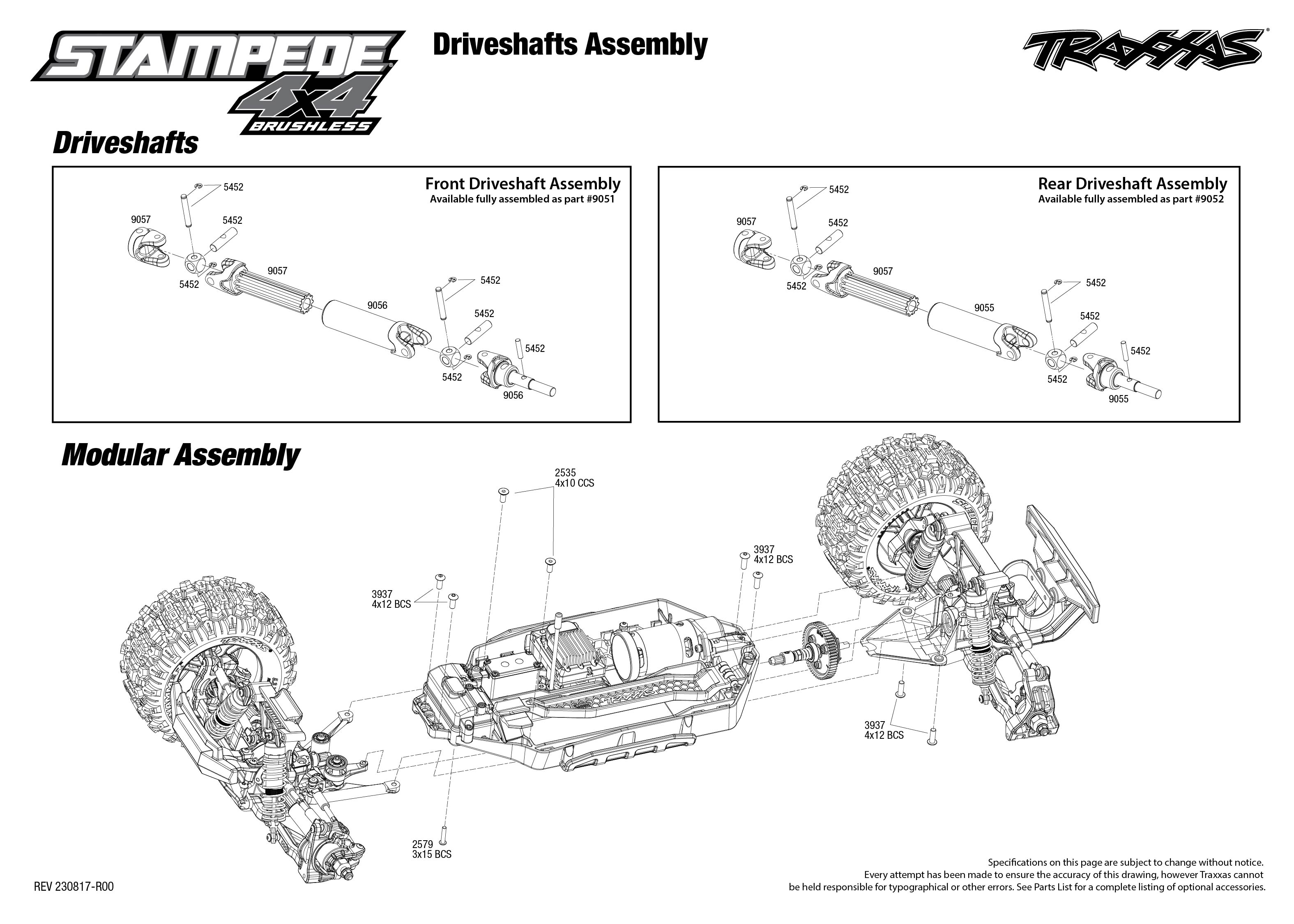 Exploded view: Stampede 1:10 BL-2s 4WD RTR - Pohon | Astra