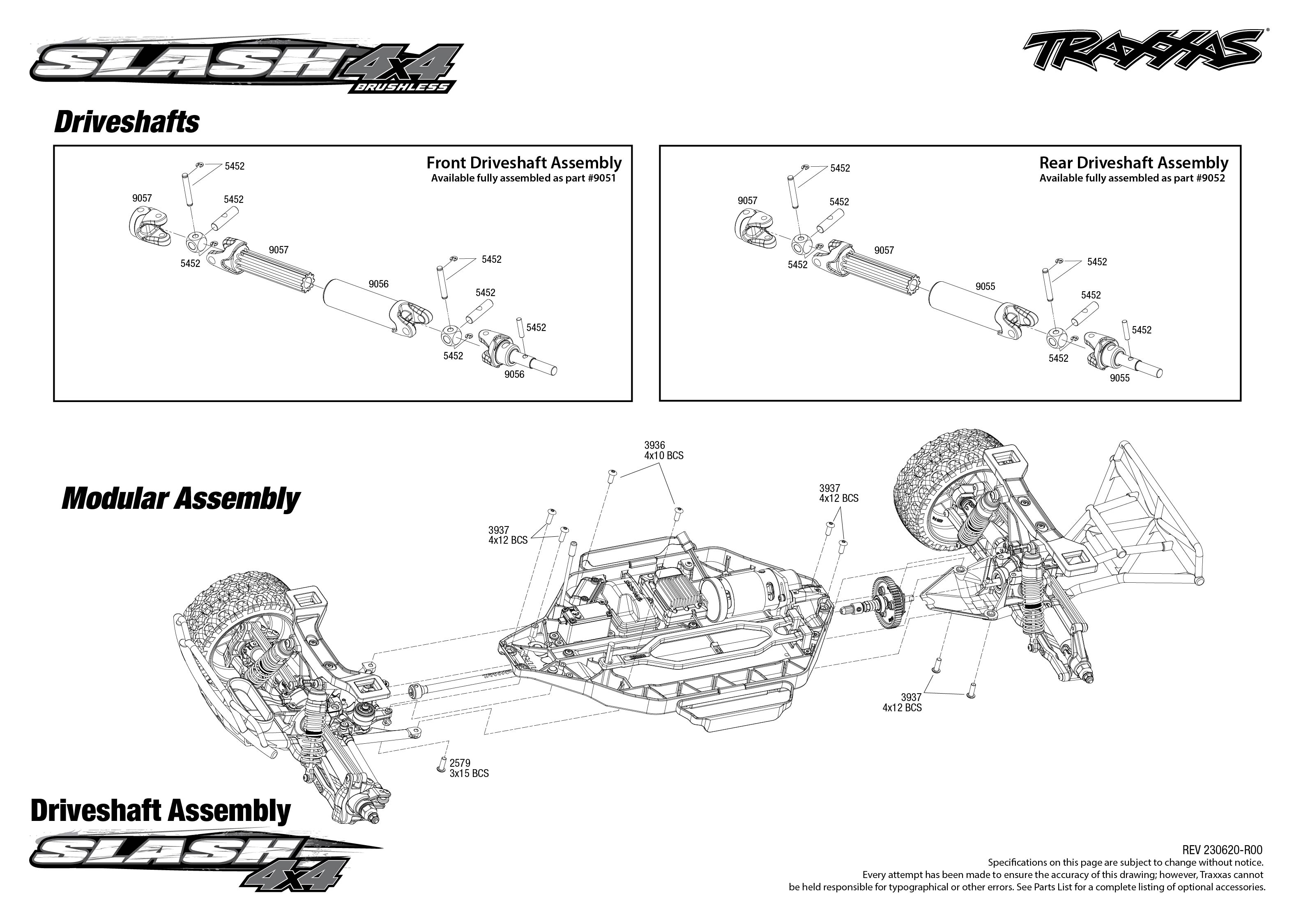 Exploded view: Slash 1:10 BL-2s 4WD RTR - Pohon | Astra