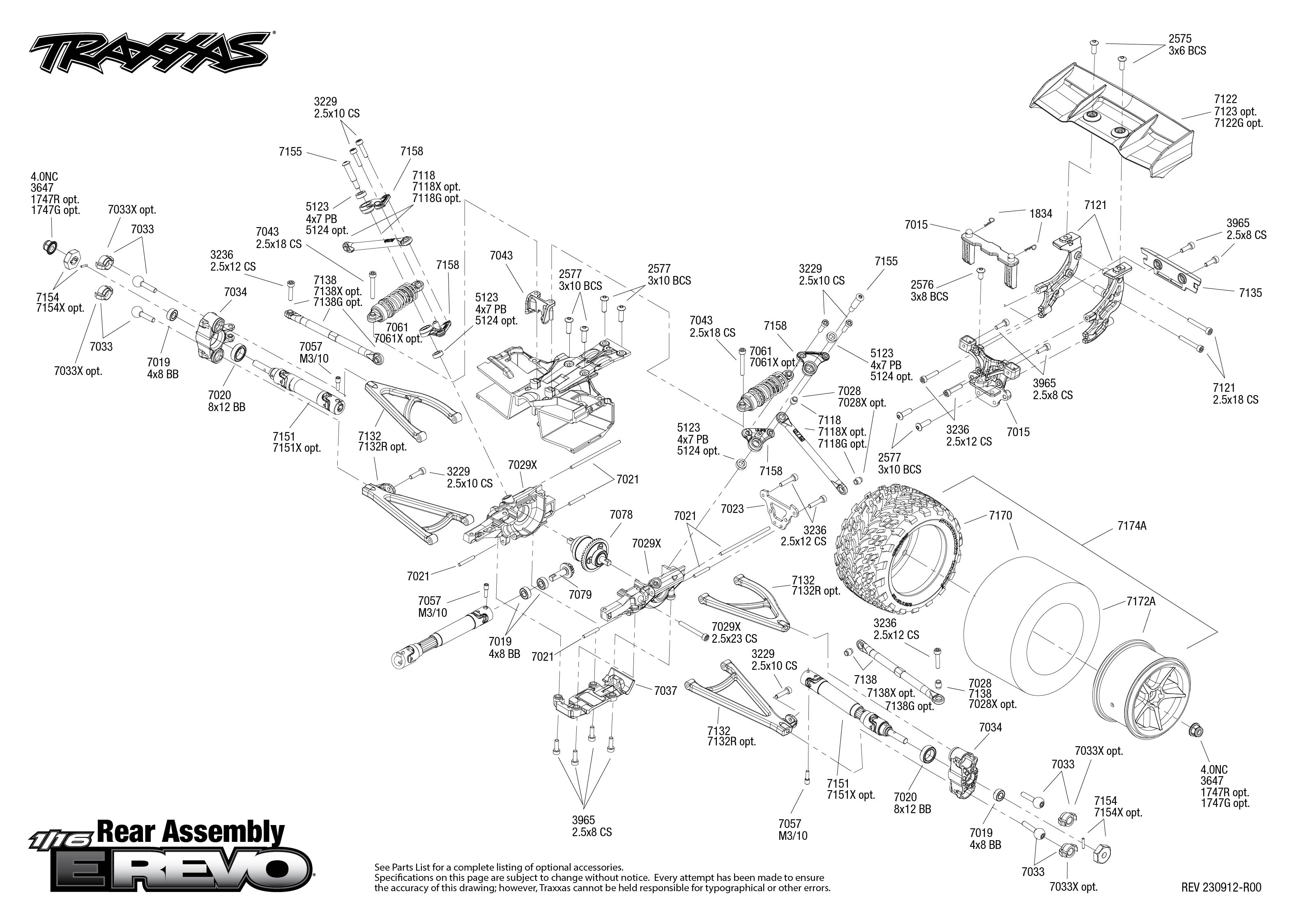 Exploded view: E-Revo 1:16 RTR - Rear part | Astra