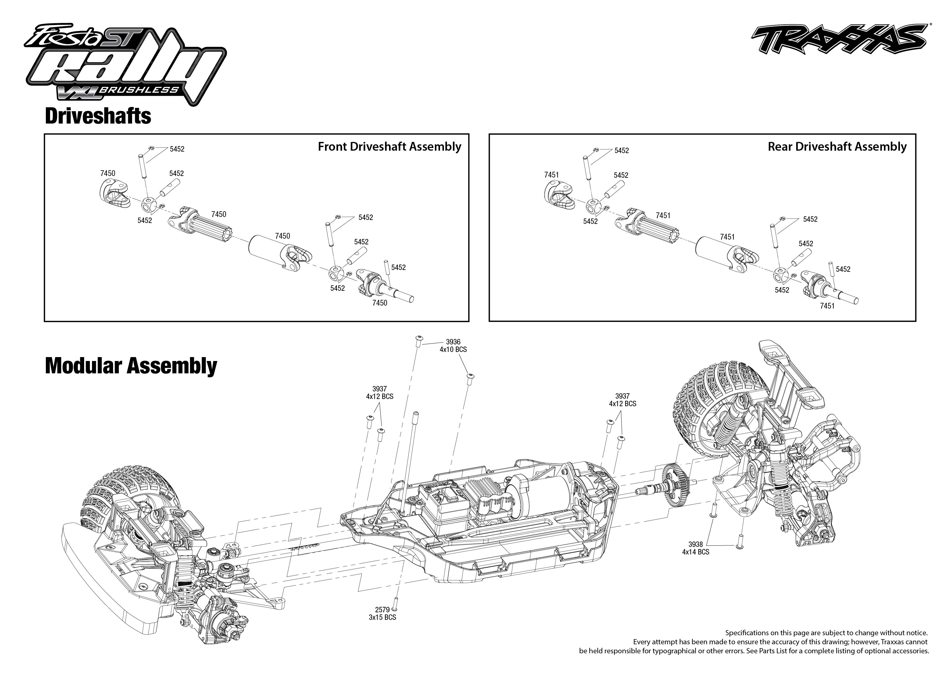 Exploded view: Ford Fiesta ST Rally 1:10 VXL 4WD RTR - Pohon | Astra