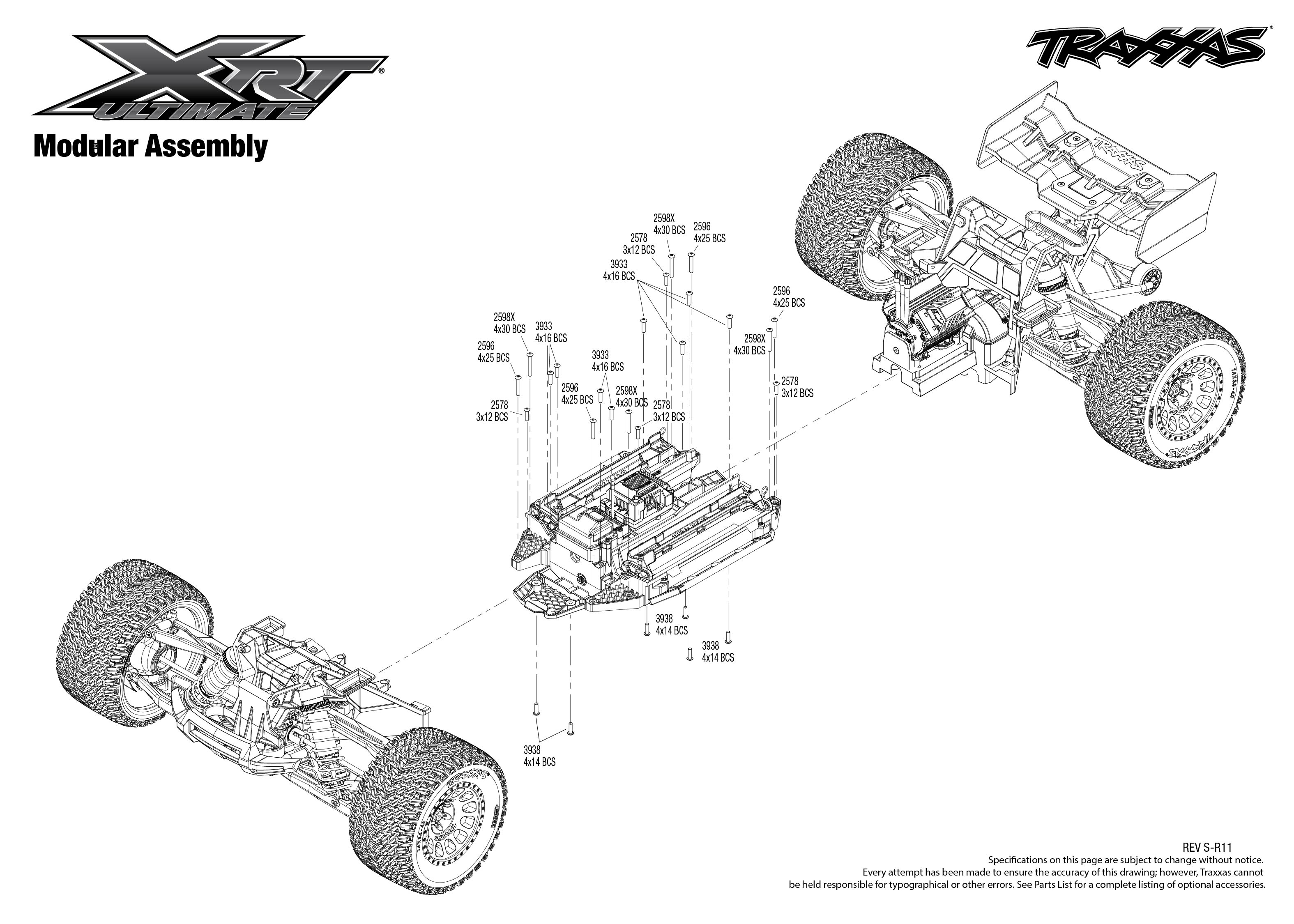 Exploded view: XRT 8S Ultimate 1:6 4WD RTR - Modular assembly | Astra