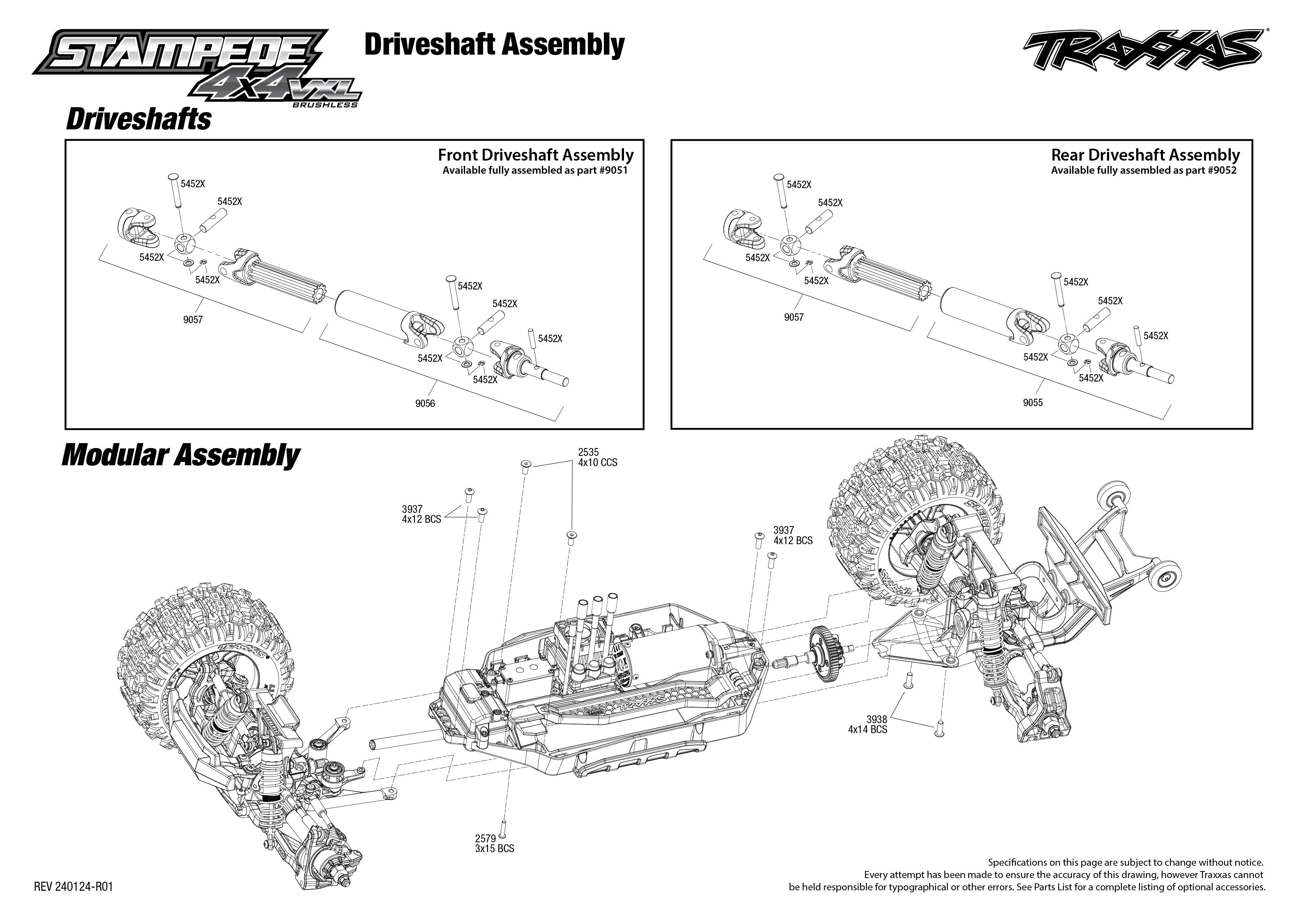 Exploded view: Stampede 1:10 4x4 VXL RTR - Pohon | Astra