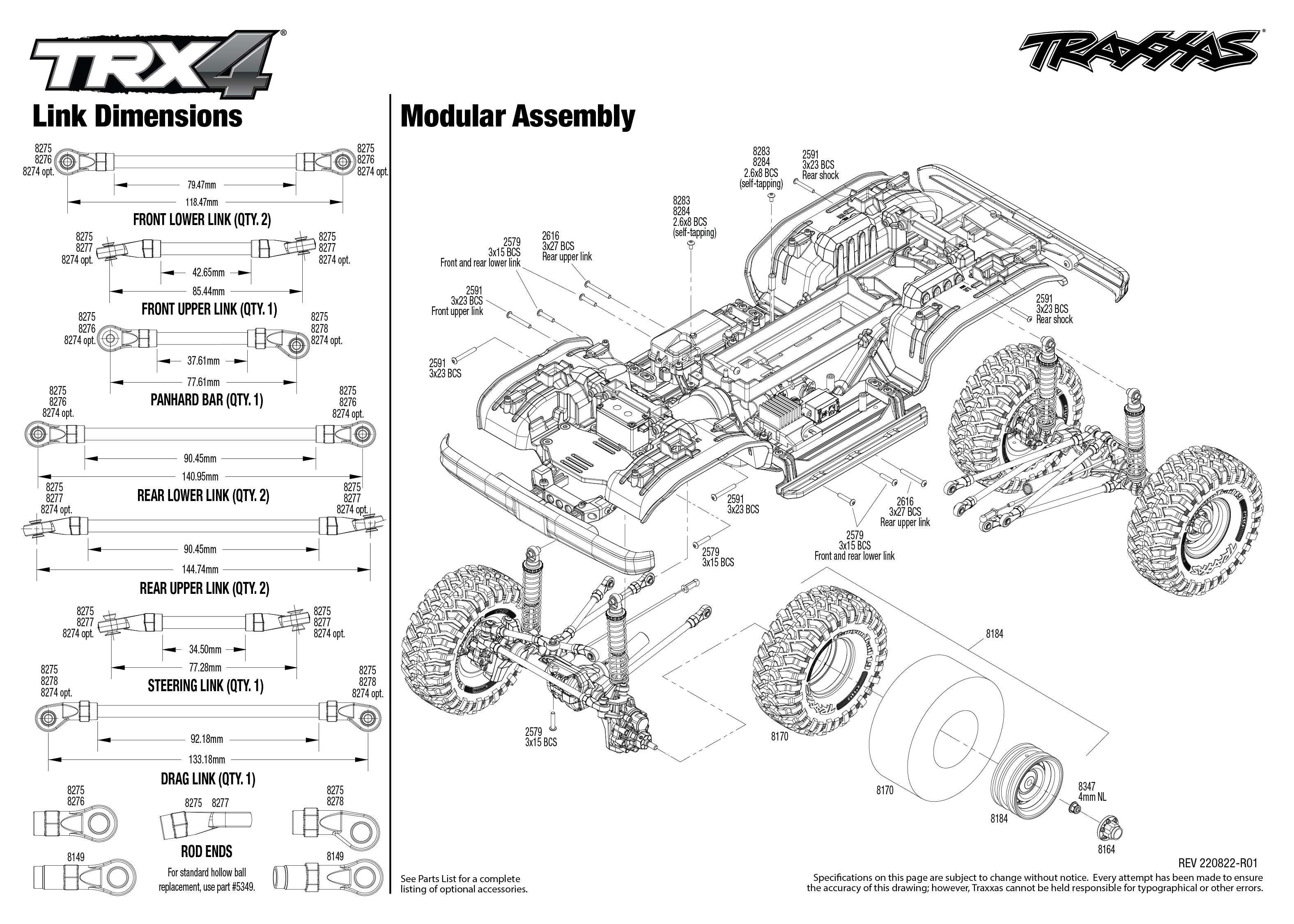 Exploded view: Traxxas TRX-4 Chevrolet K10 1979 - Modular assembly | Astra