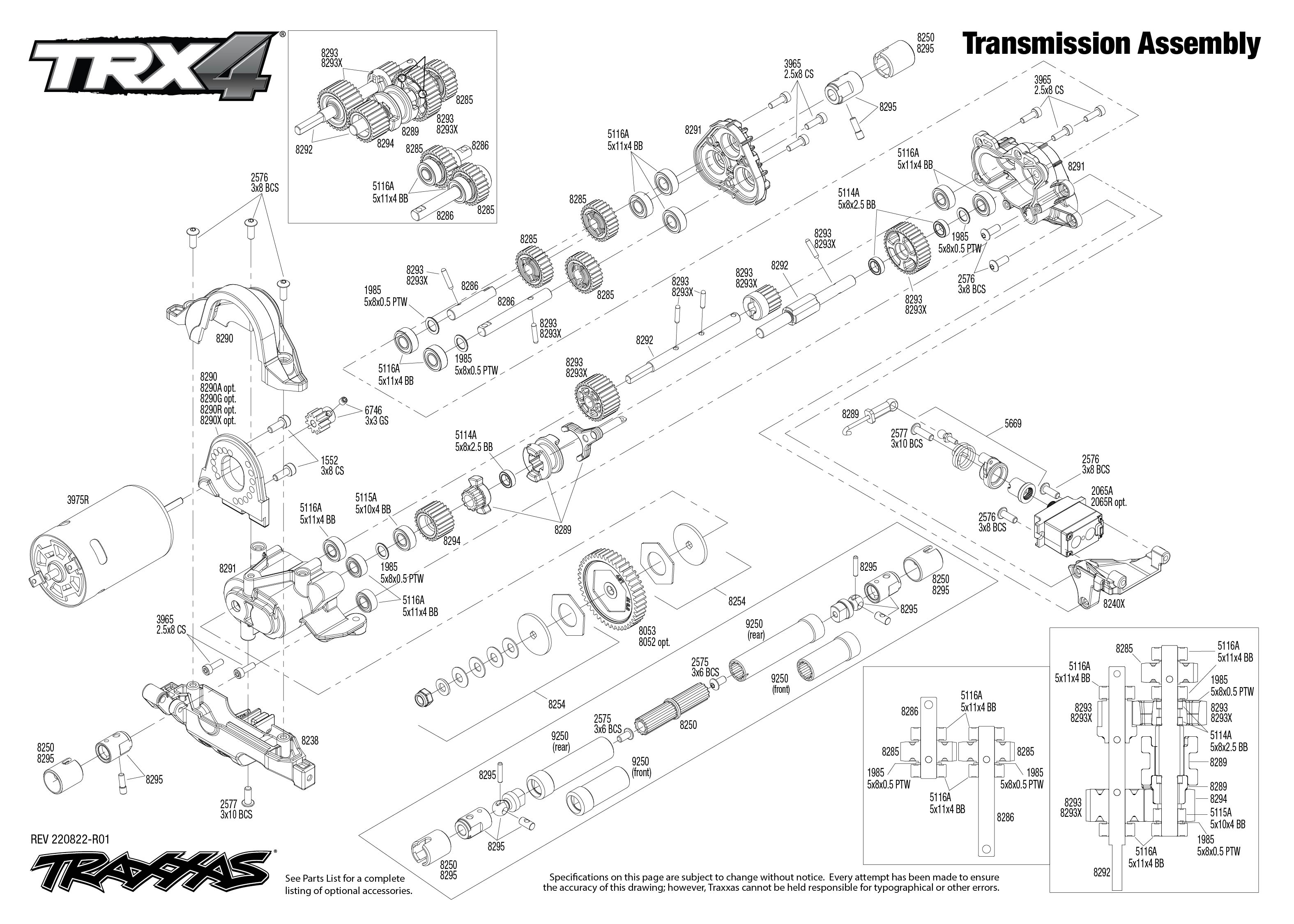 Explozivní výkres: Traxxas TRX-4 Chevrolet K10 1979 - Převodovka | Astra