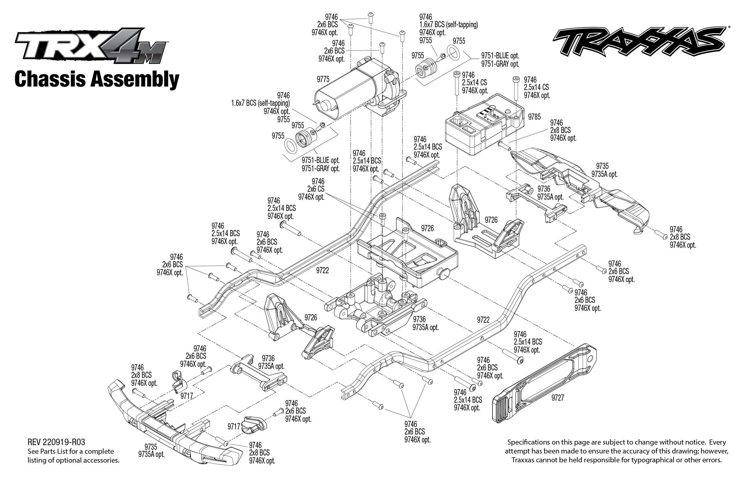 Exploded view: Traxxas TRX-4M Ford Bronco 2021 1:18 RTR - Chassis | Astra