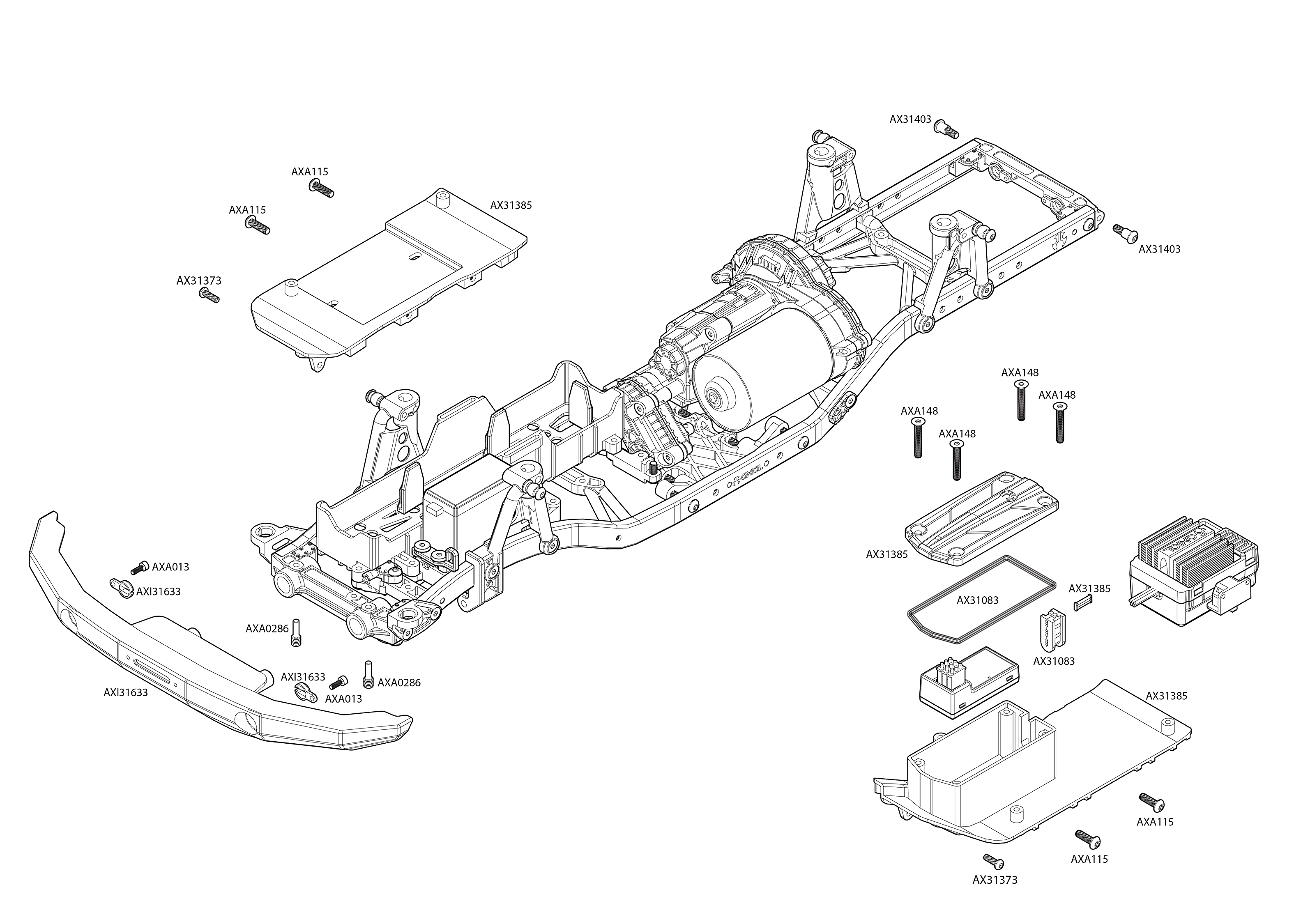 Exploded view: Axial SCX10 II UMG10 1:10 Kit - | Astra