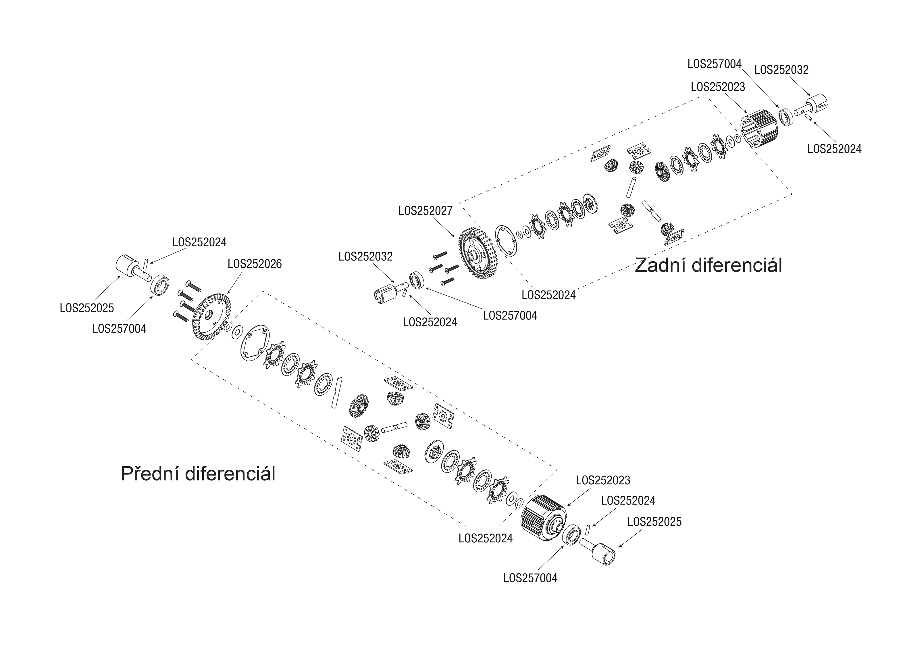 Exploded view: Audi R8 1:6 LMS Ultra FIA-GT3 BL AVC RTR - Diferenciál ...