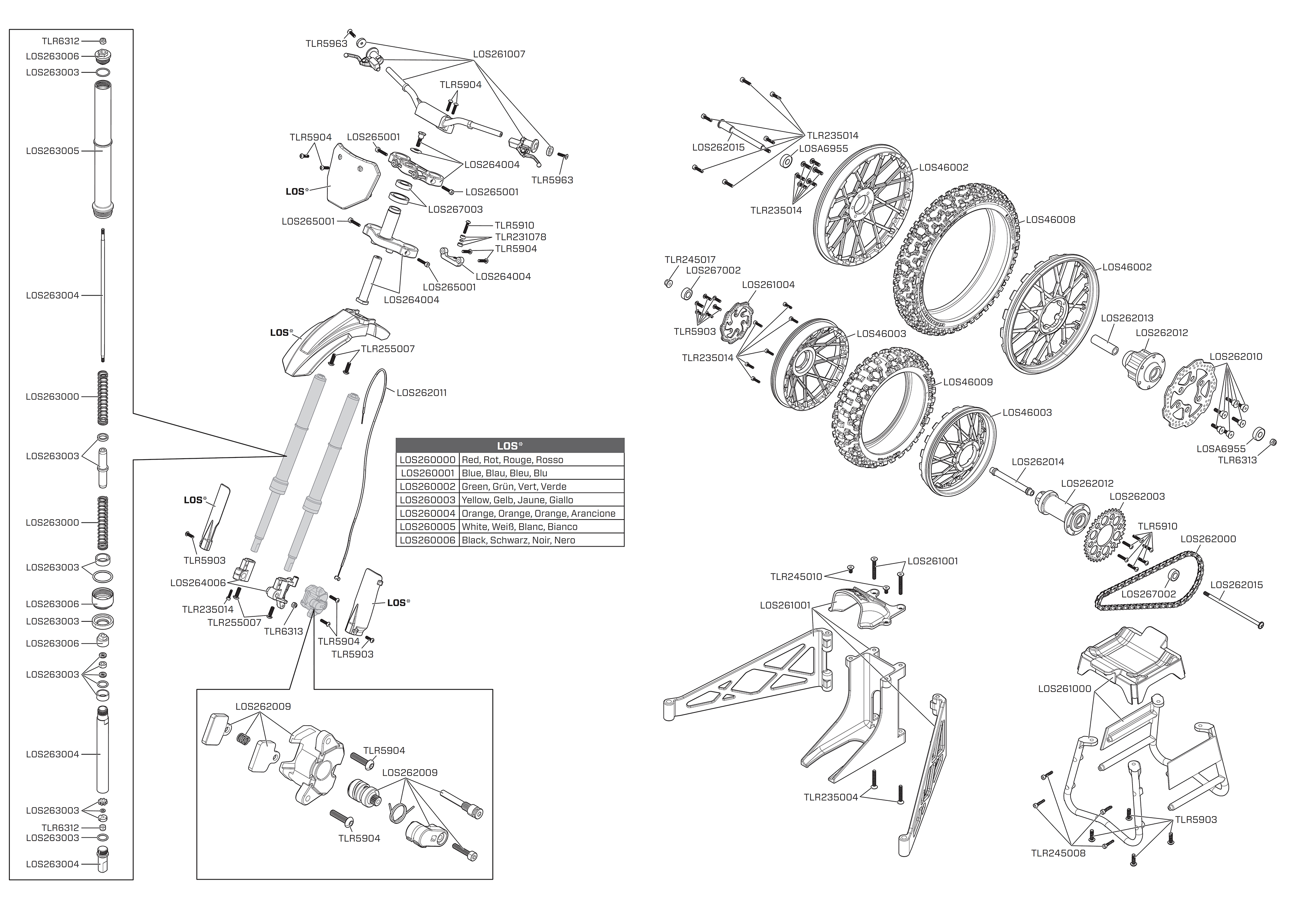 Exploded view: Promoto-MX 1:4 RTR Pro Circuit - Front part | Astra