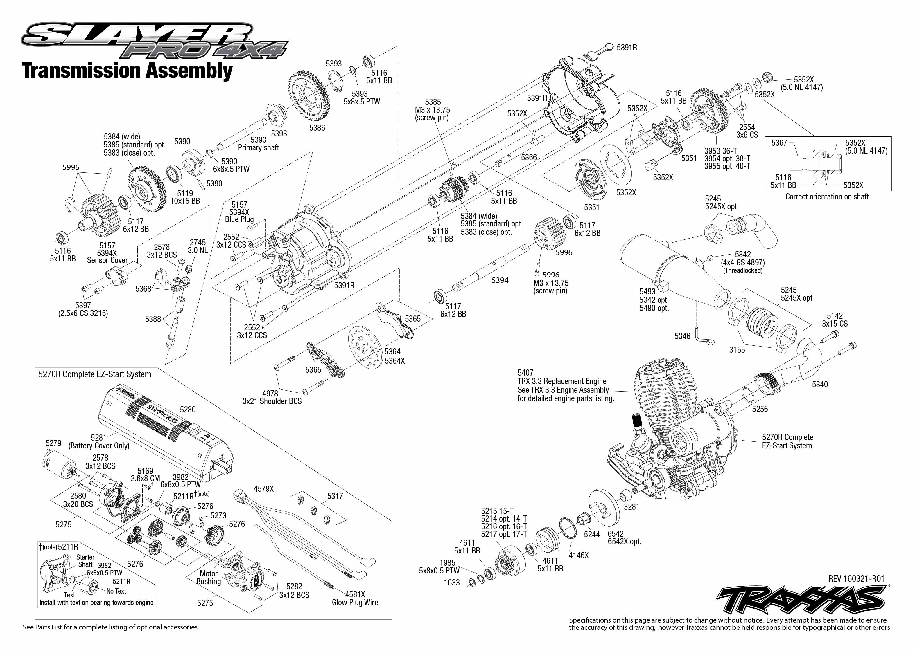 Exploded view: Traxxas Nitro Slayer 1:10 TQi Bluetooth Ready TSM ...