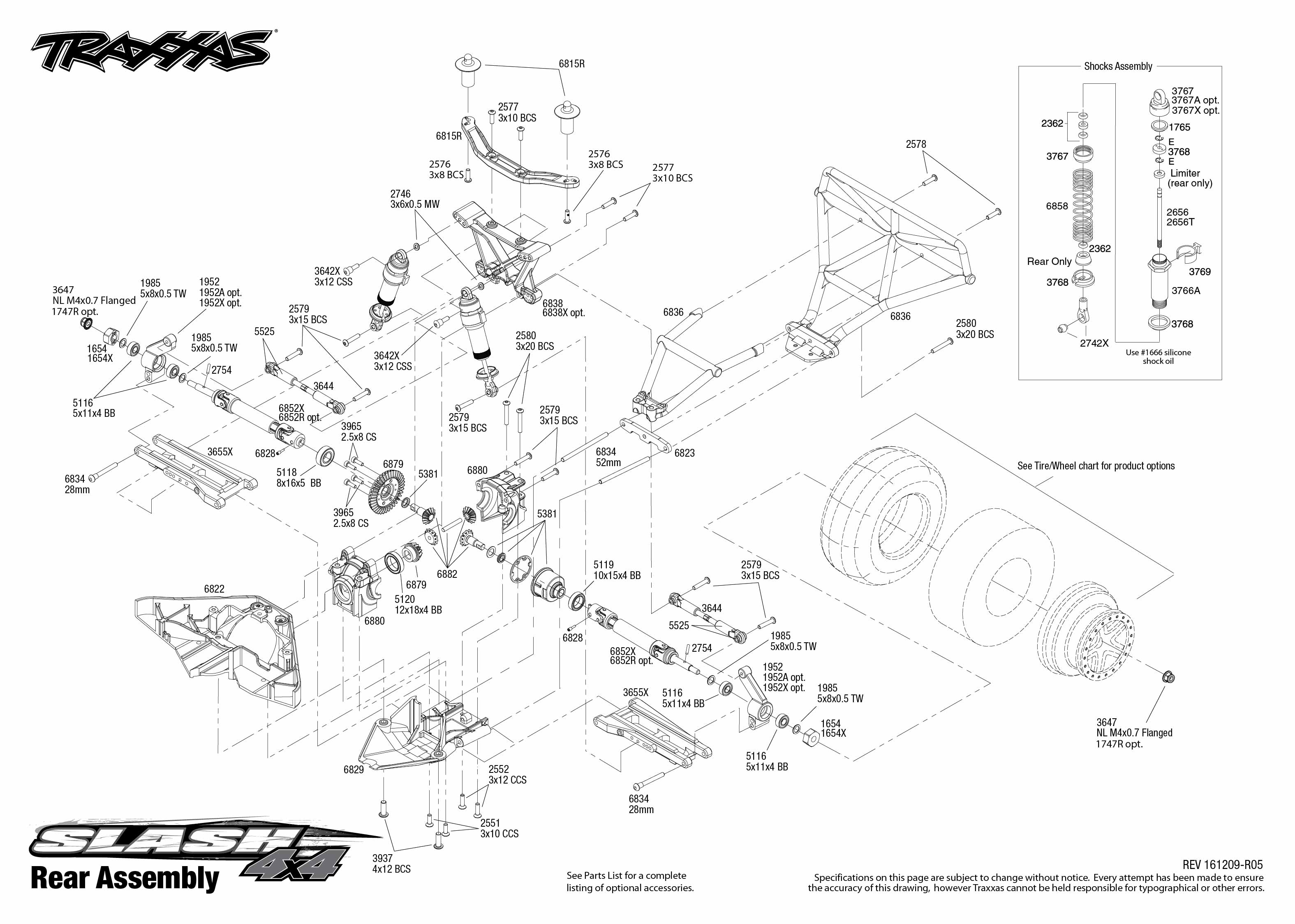 Exploded view: Traxxas Slash 1:10 4WD VXL TQi BlueTooth Ready TSM ...