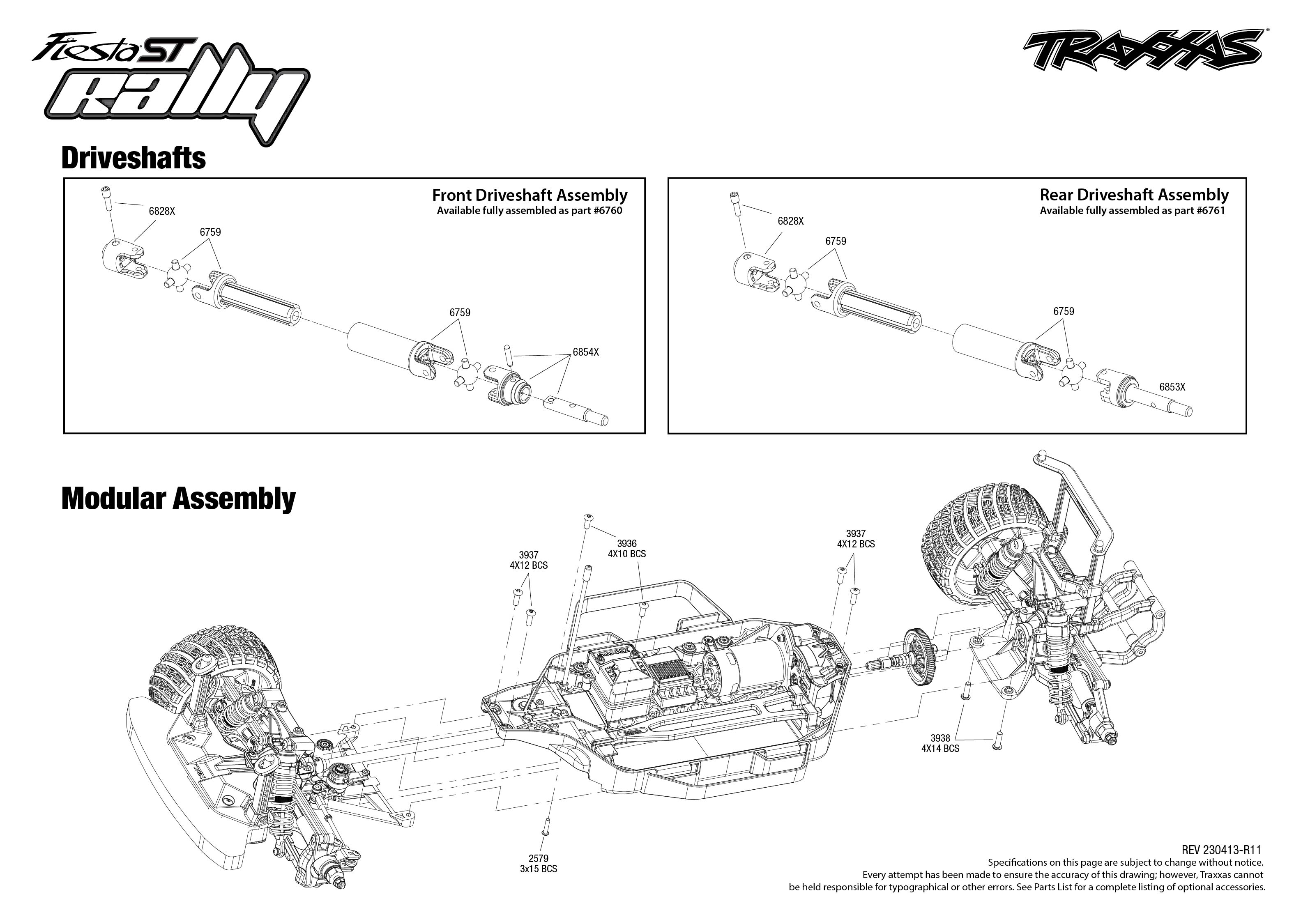 Exploded view: Ford Fiesta 1:10 4WD RTR - Pohon | Astra