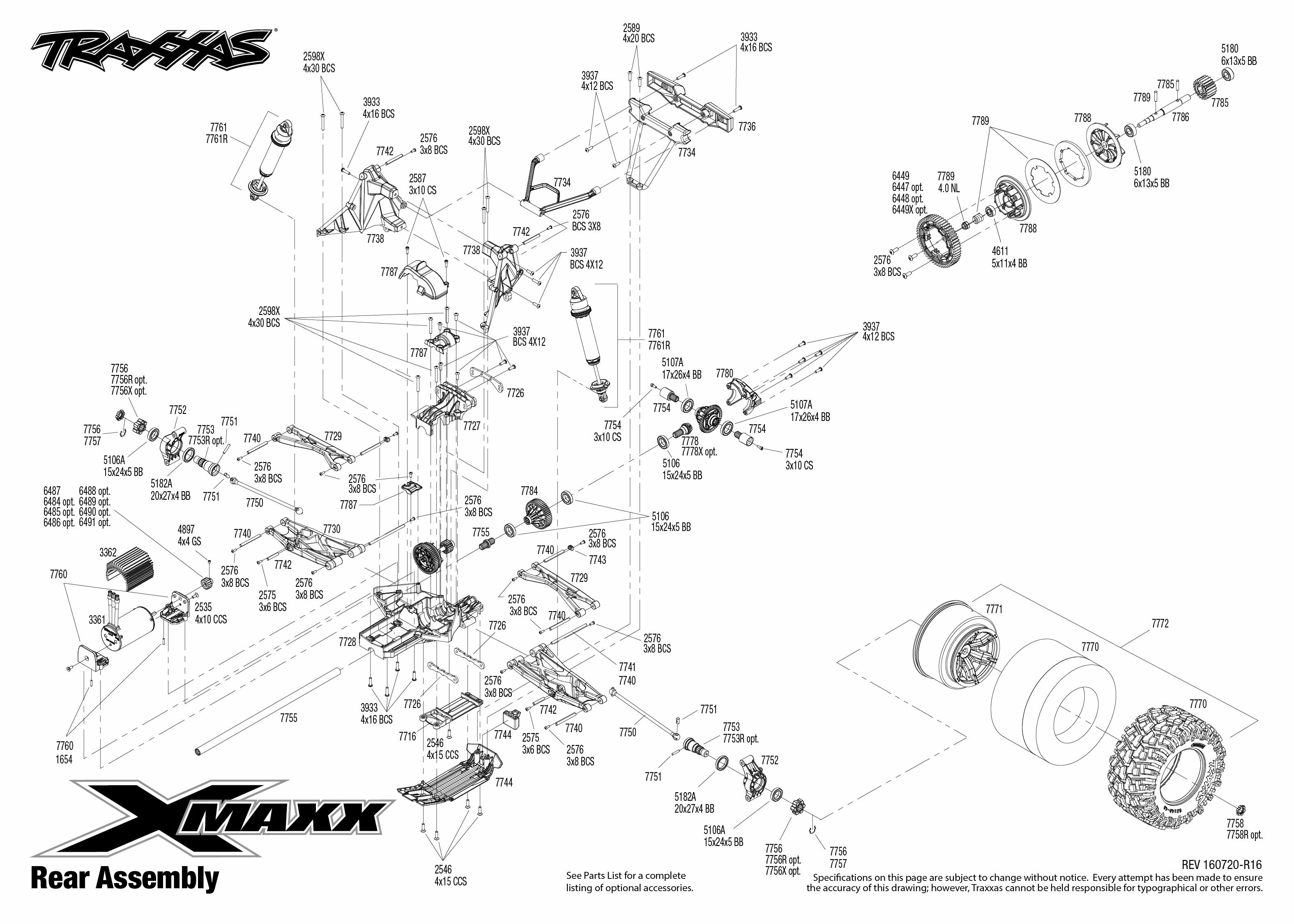 Exploded view of traxxas ultimate slash chassis - sereortho