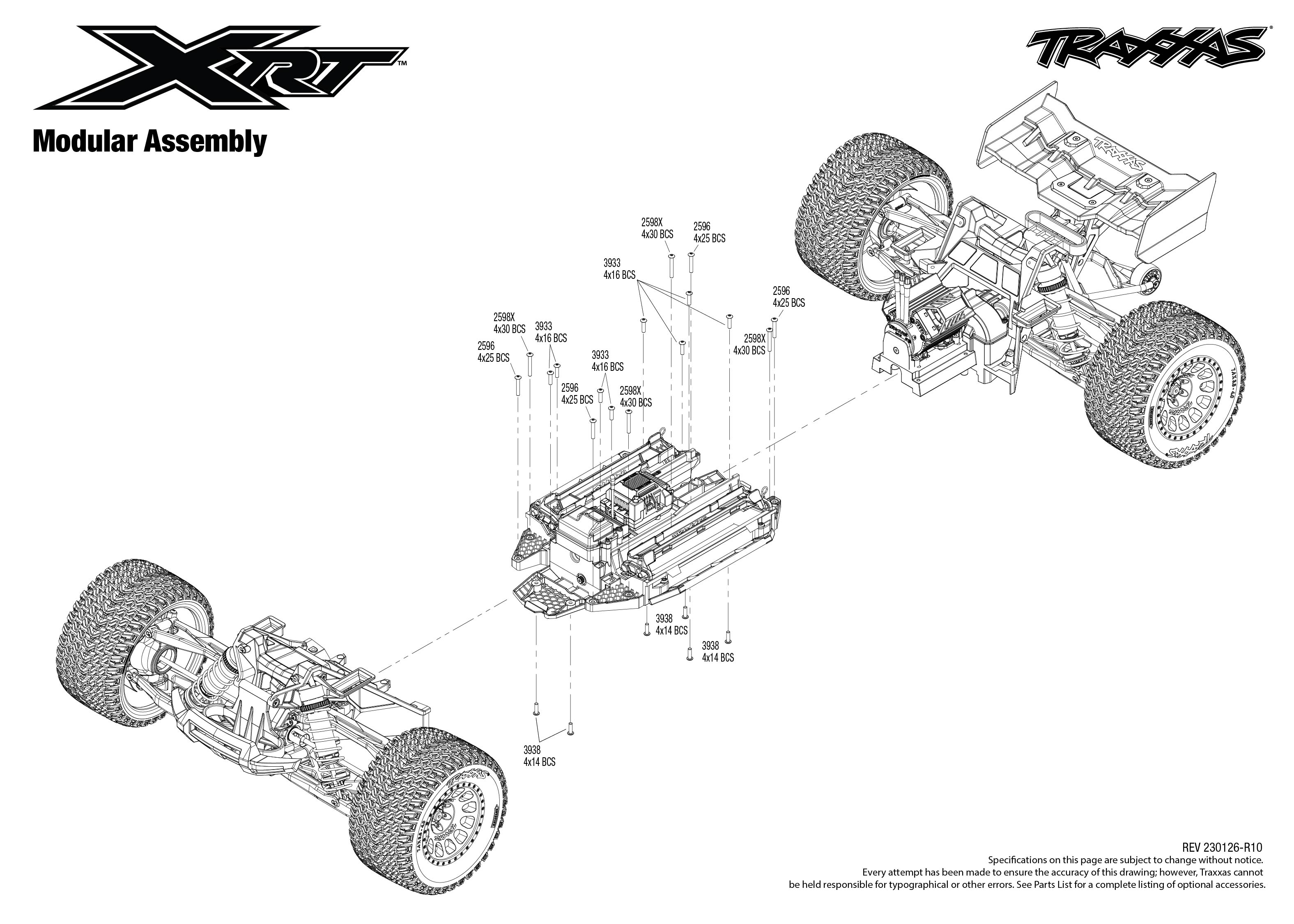Exploded view: XRT 8S 1:6 4WD RTR - Modular assembly | Astra