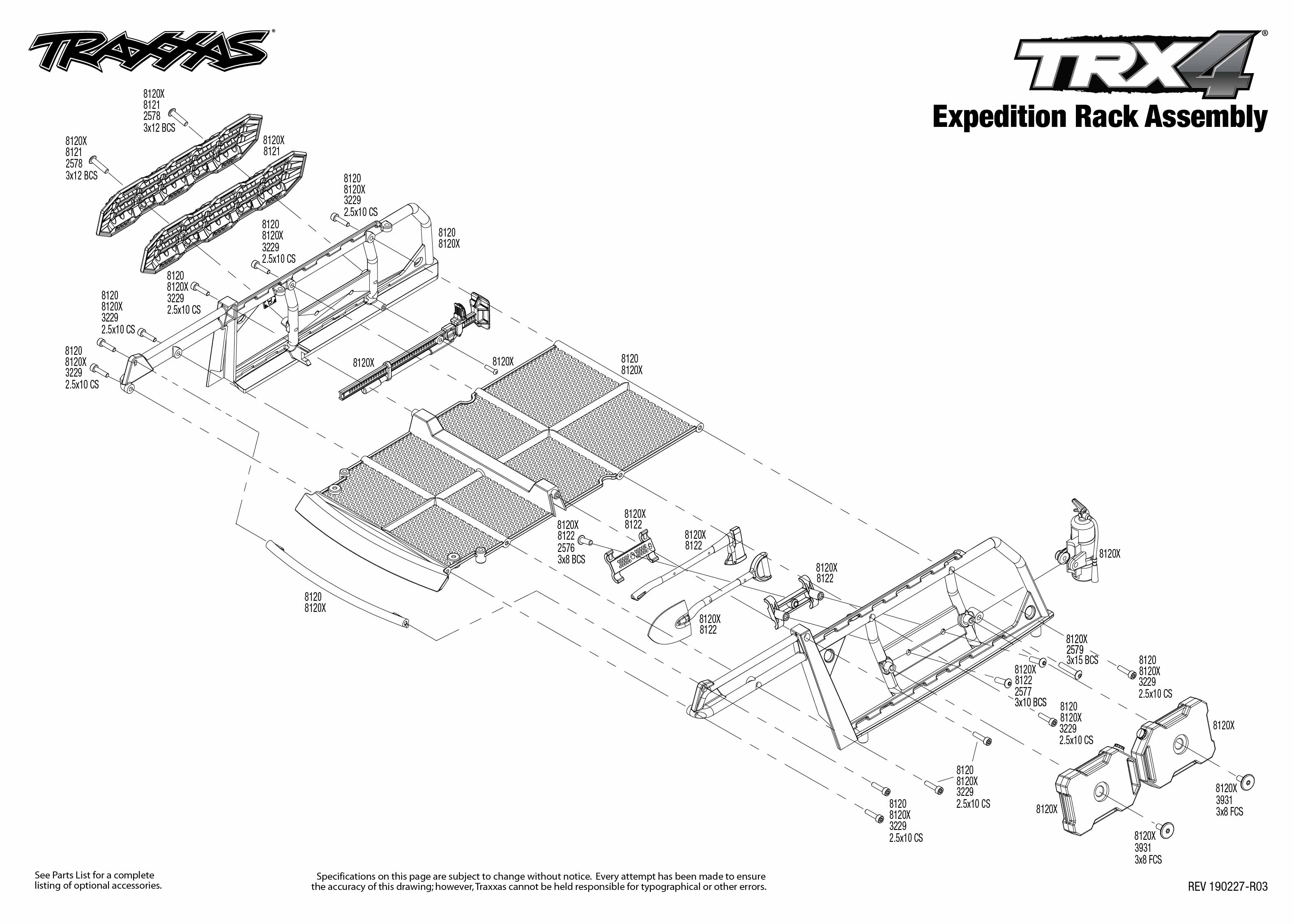 Exploded view: Traxxas TRX-4 Sport 1:10 Kit - Accesories | Astra