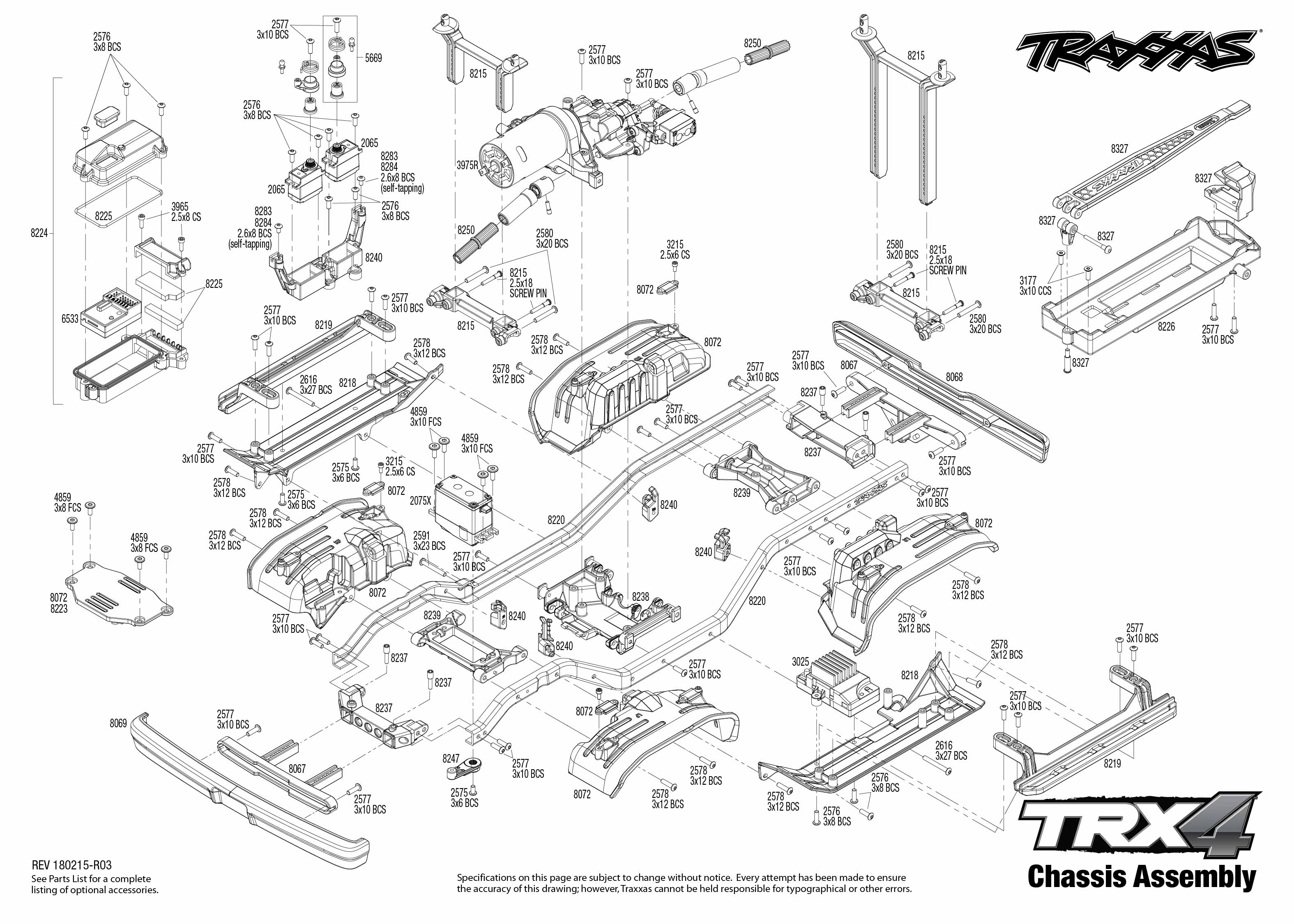 Exploded view: Traxxas TRX-4 Ford Bronco 1:10 TQi RTR - Chassis | Astra