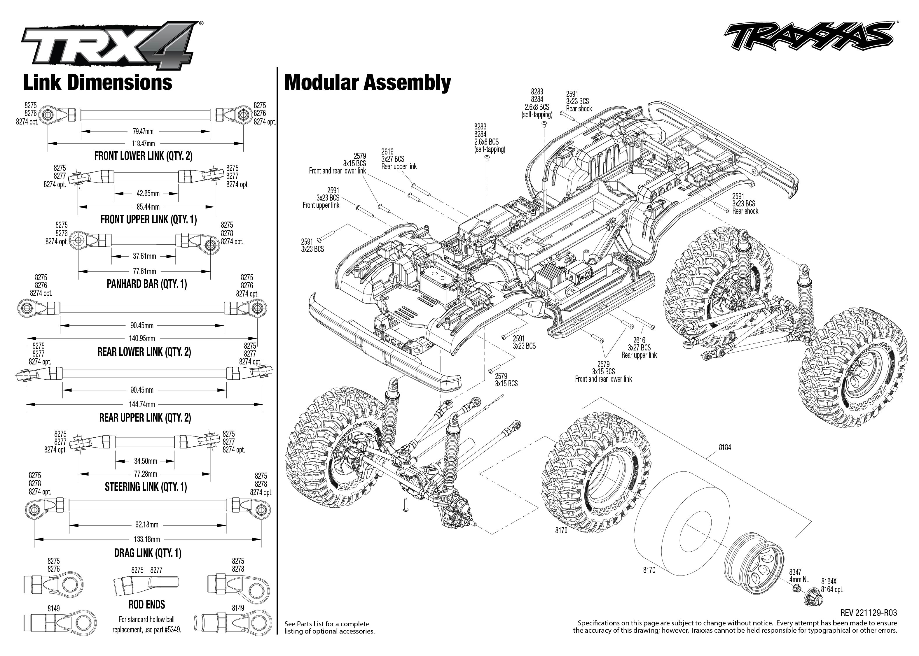 Exploded view: TRX-4 Chevrolet K10 Cheyenne 1979 1:10 RTR - Modular ...