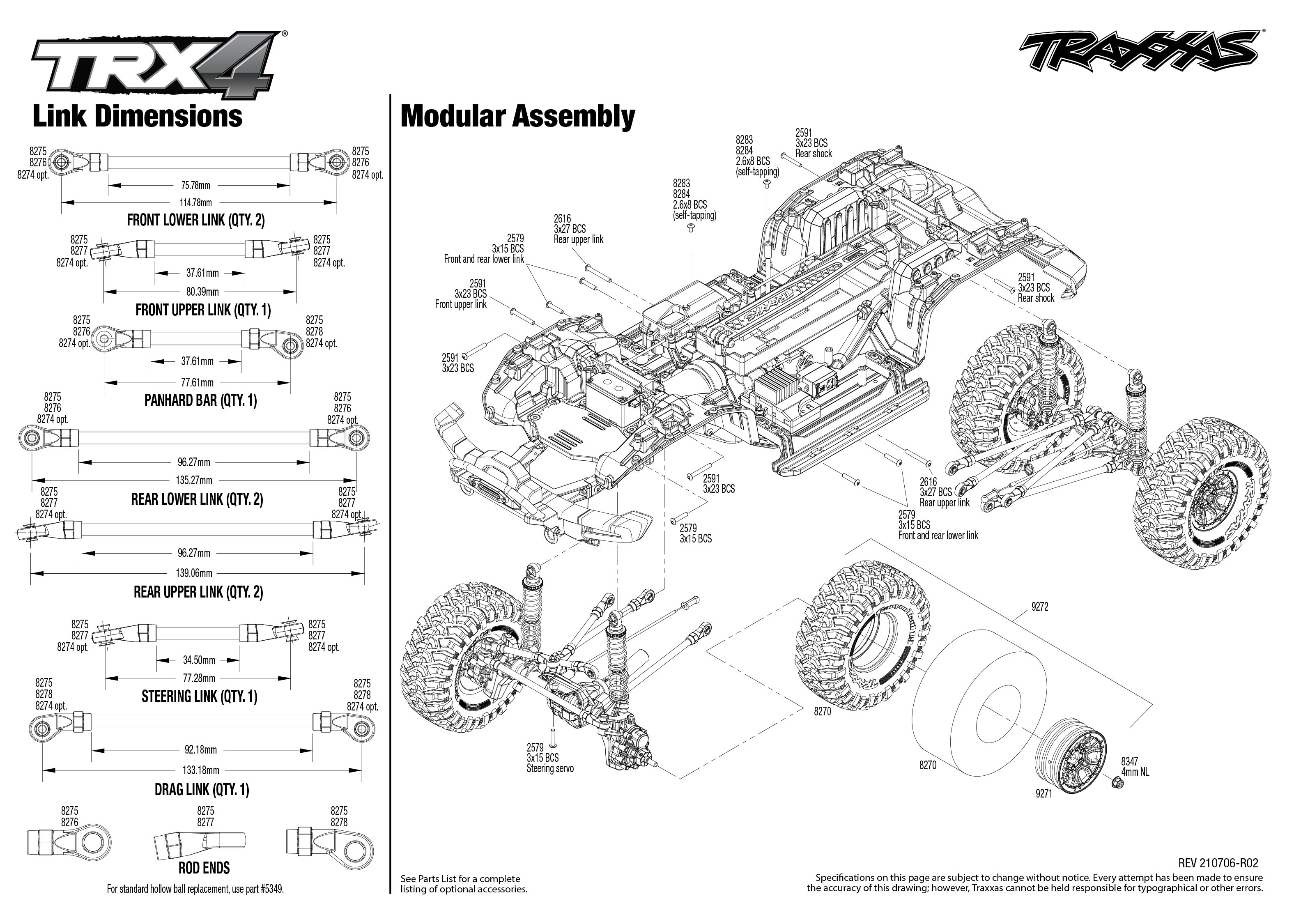 Exploded view: TRX-4 Ford Bronco 2021 TQi 1:10 RTR - Modular assembly ...