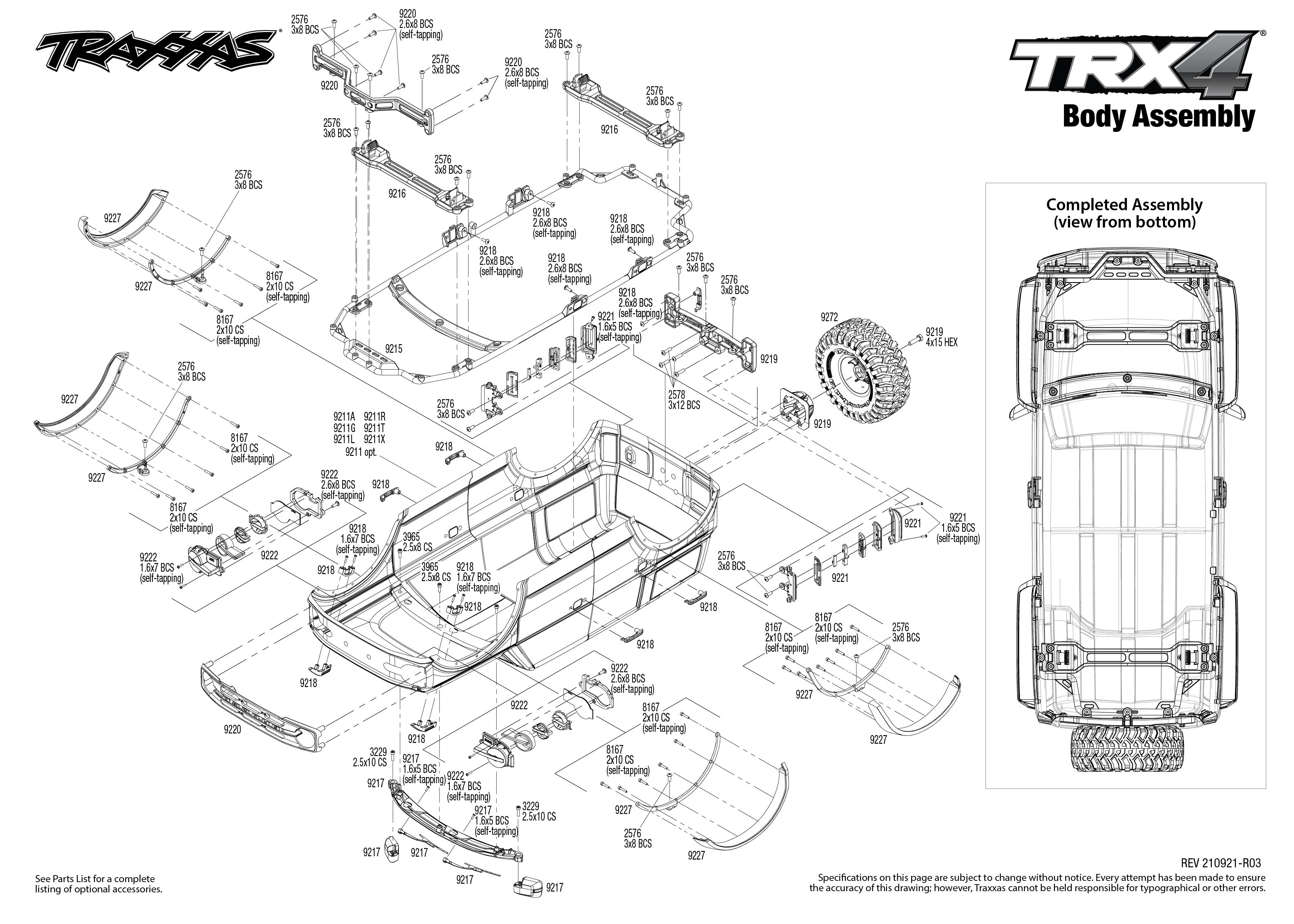 Exploded view: TRX-4 Ford Bronco 2021 1:10 RTR - Body | Astra