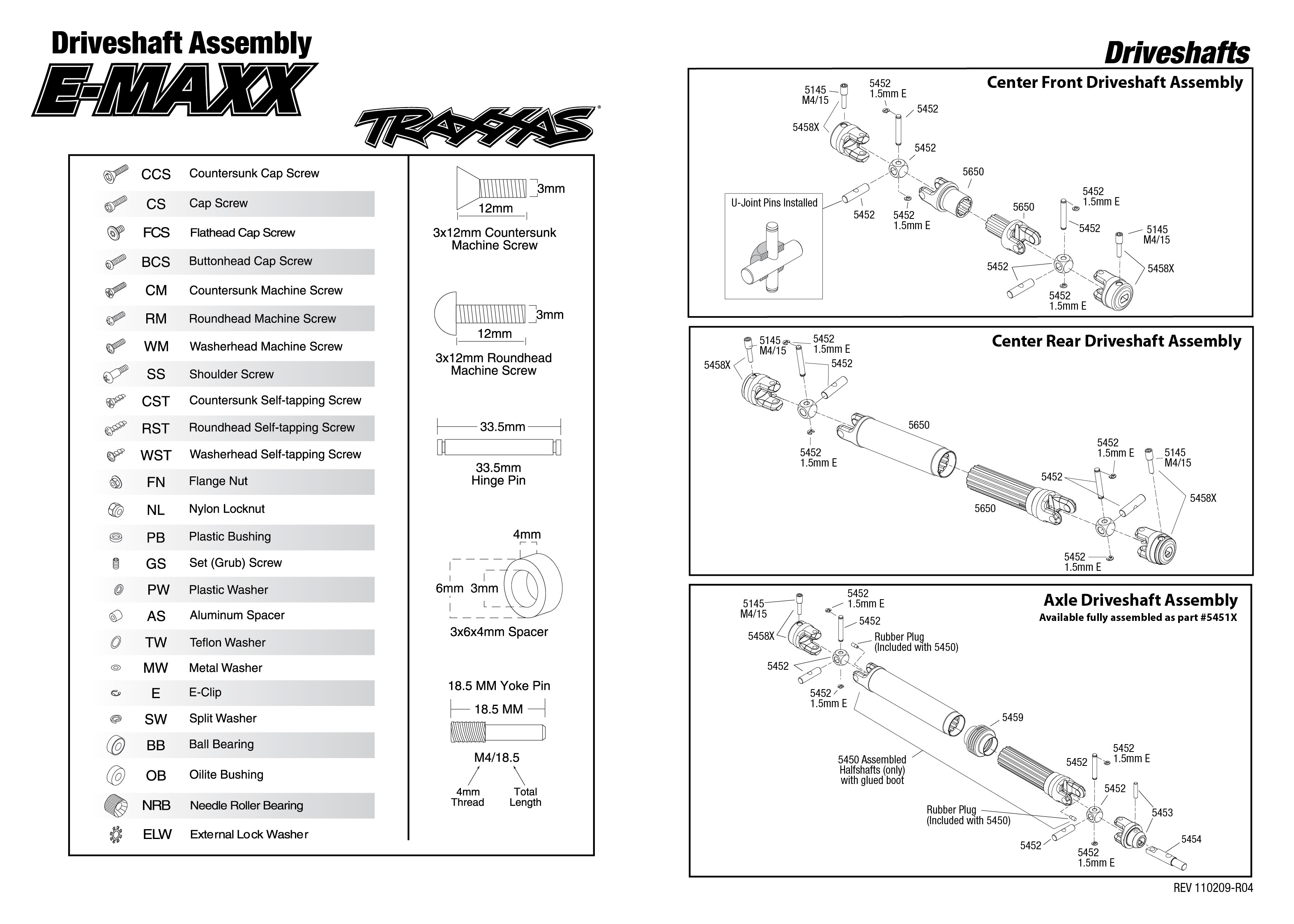 Exploded view: Traxxas E-Maxx 1:10 - Driveshaft | Astra