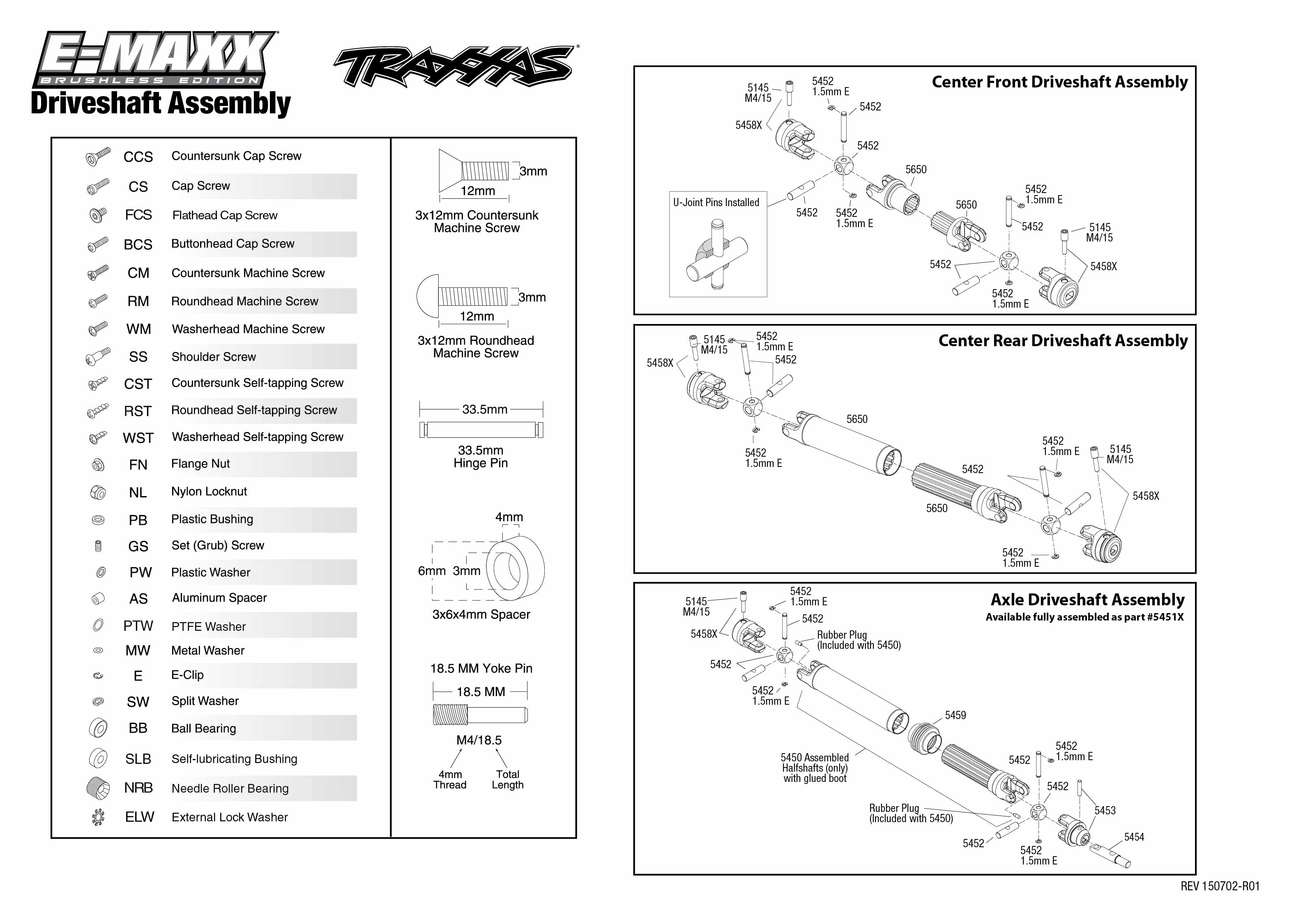 Exploded view: Traxxas E-Maxx 1:10 Brushless - Driveshaft | Astra