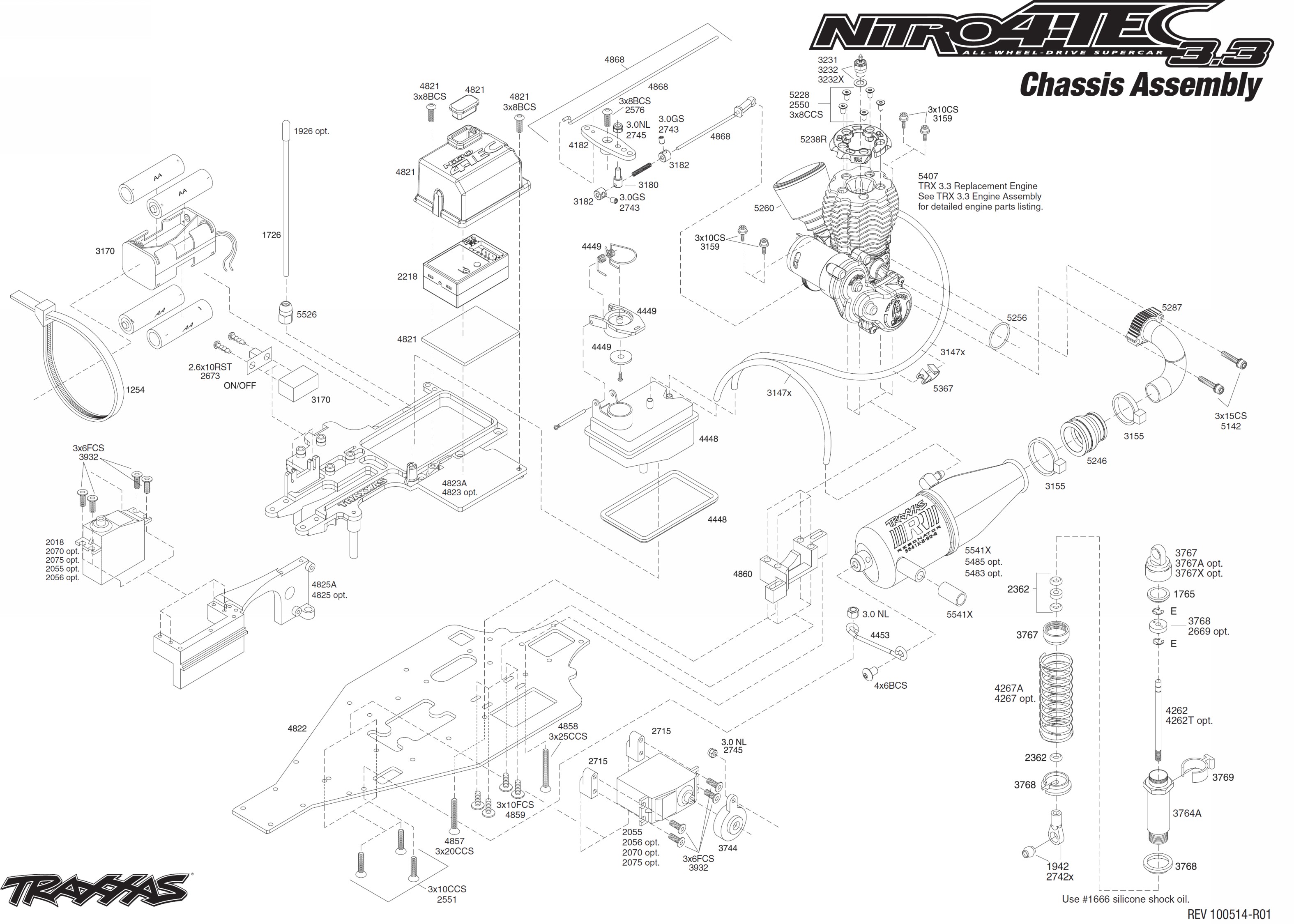 Traxxas 4-Tec Exploded View Front, 41% OFF