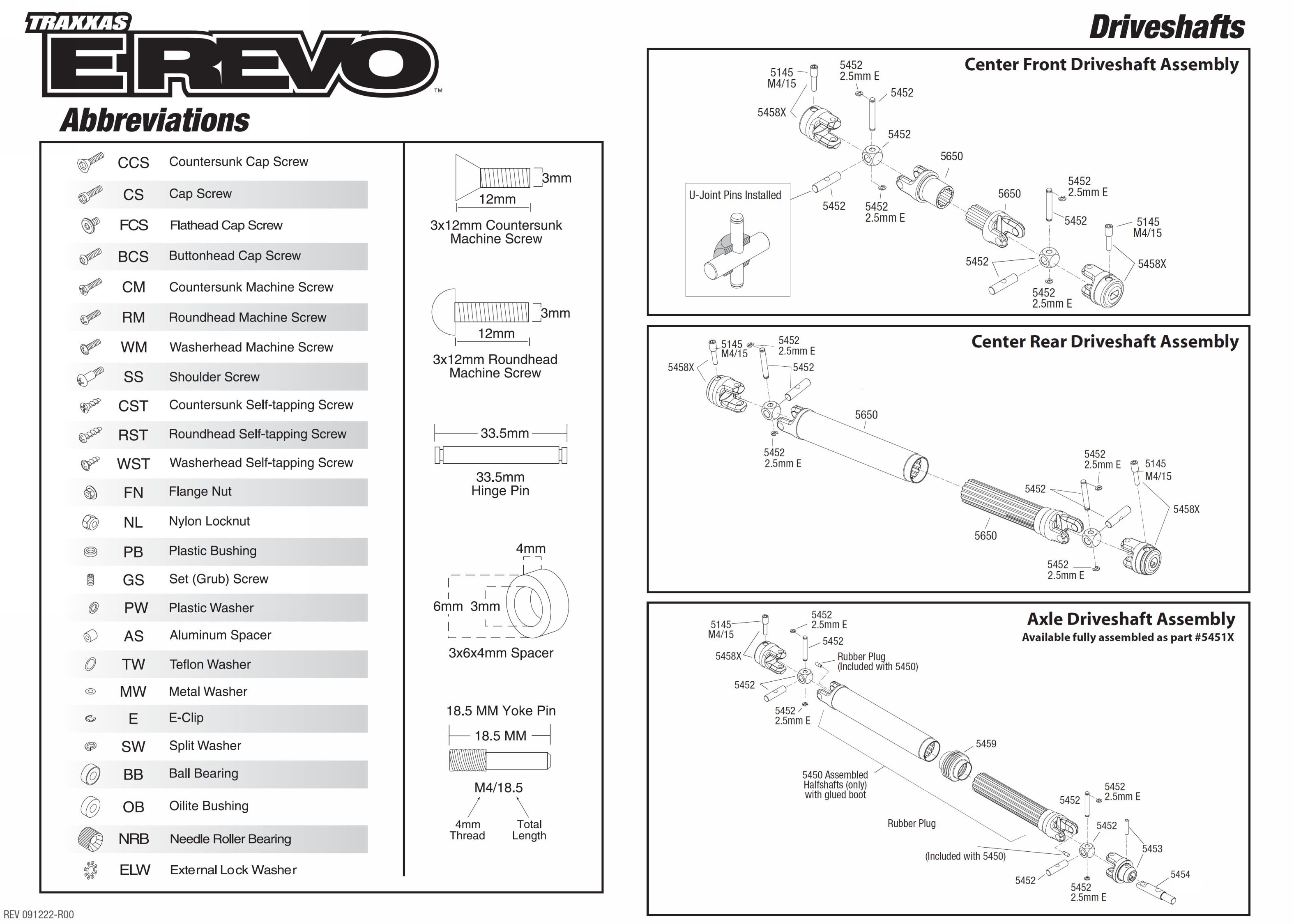 Exploded view: Traxxas E-Revo 1:10 - Driveshaft | Astra