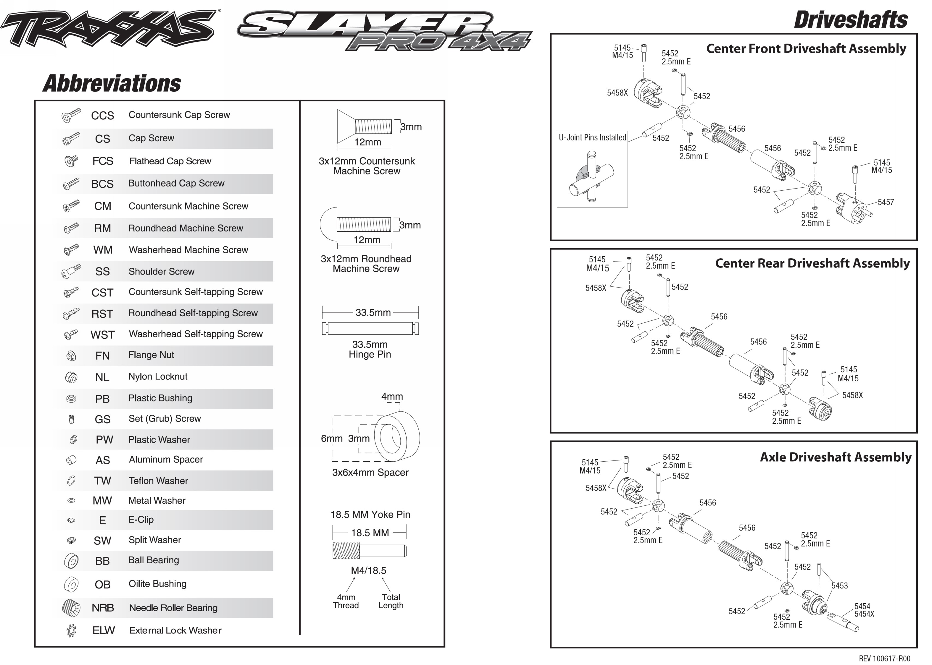 Exploded view: Traxxas Nitro Slayer 1:10 - Driveshaft | Astra