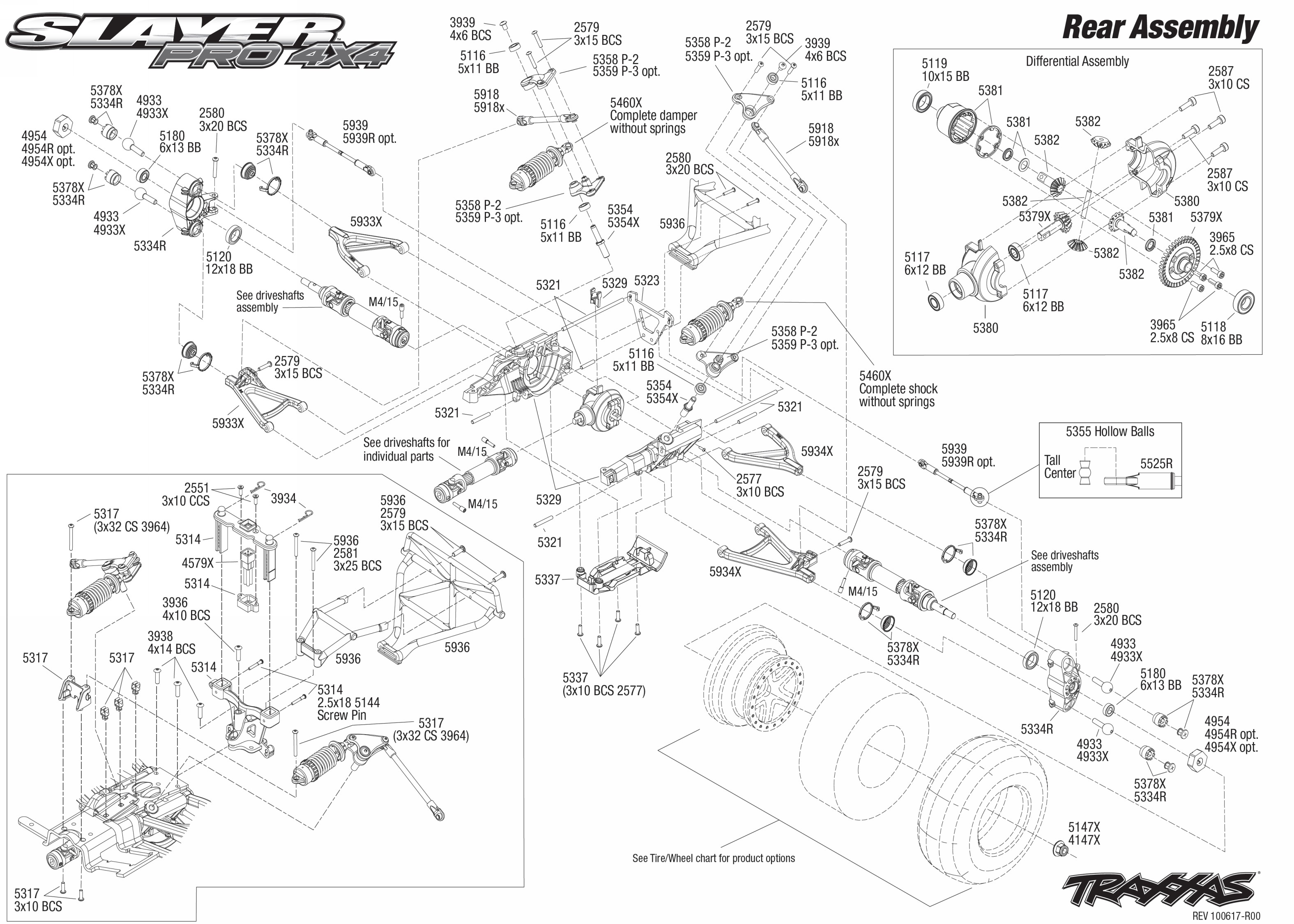 Exploded view: Traxxas Nitro Slayer 1:10 - Rear part | Astra