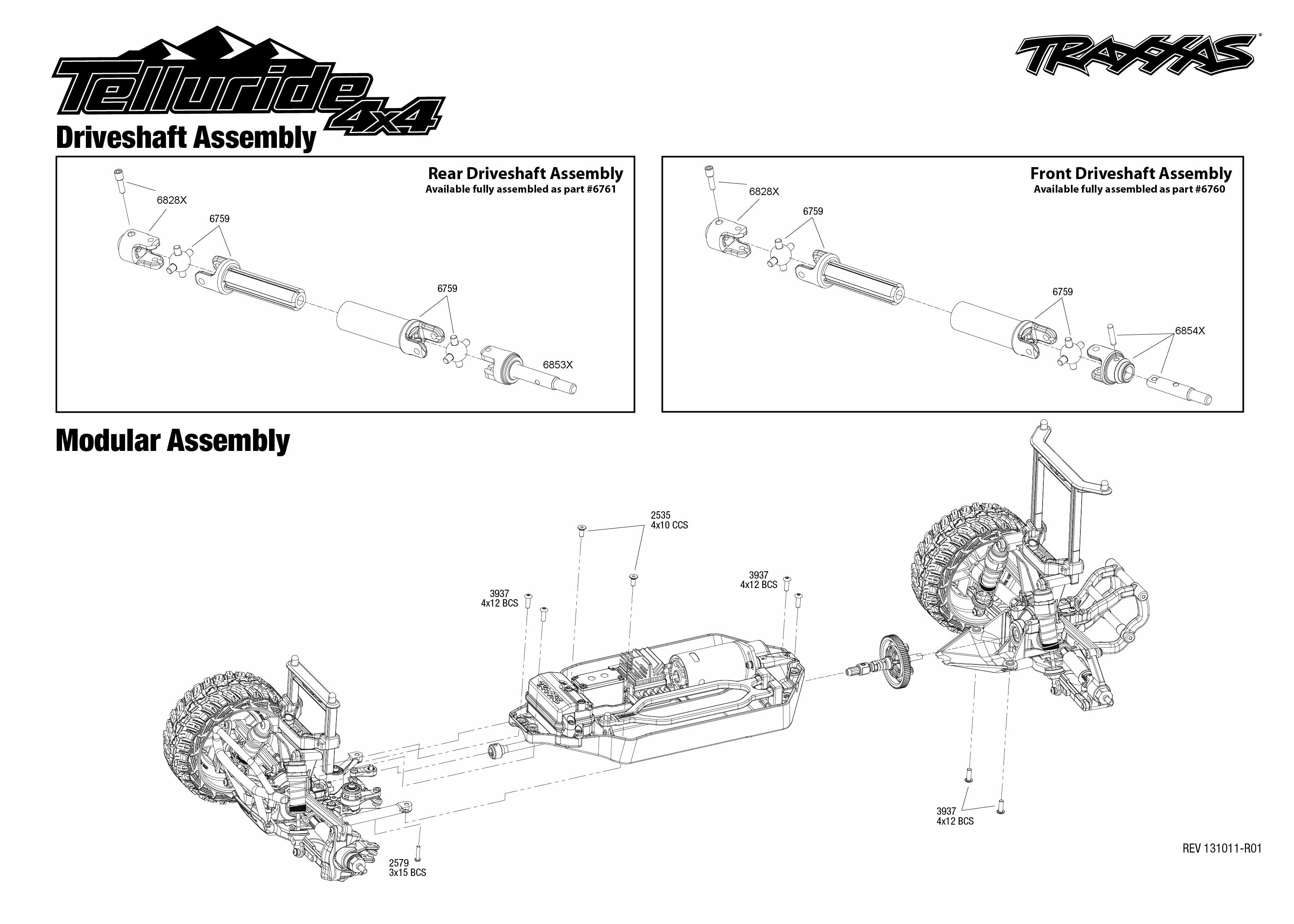 Exploded view: Traxxas Telluride 1:10 - Driveshaft | Astra
