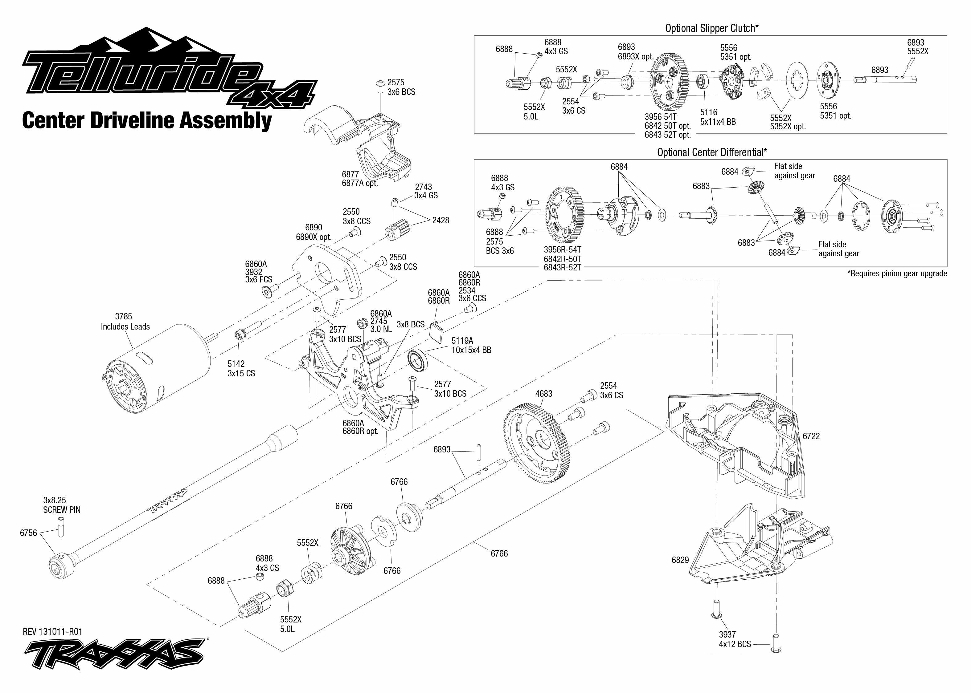 Exploded view: Traxxas Telluride 1:10 - Transmission | Astra