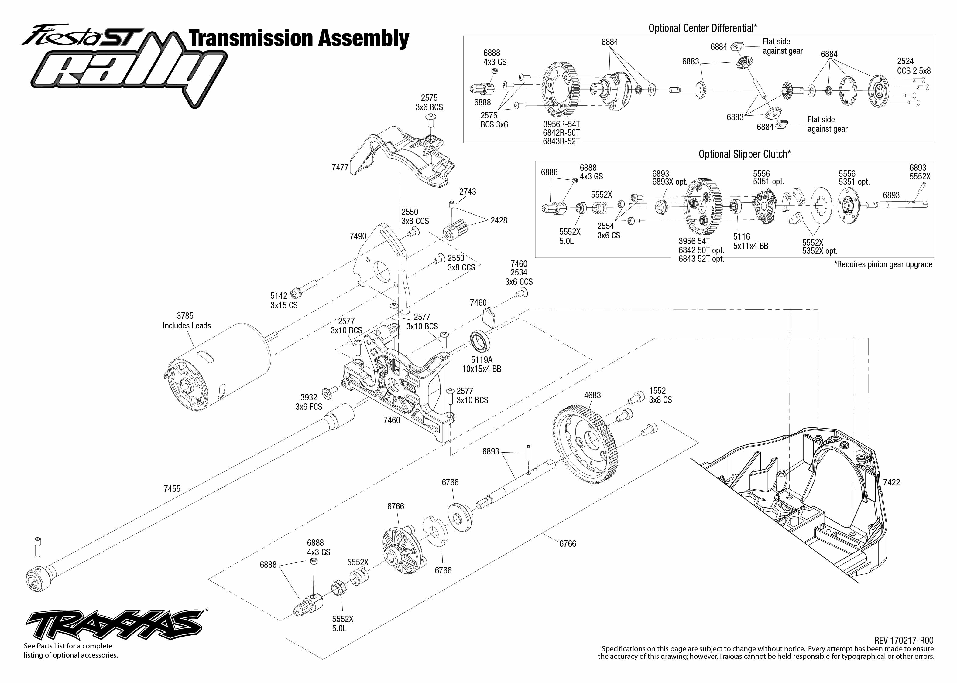 Exploded view: Traxxas Ford Fiesta ST Rally 1:10 - Transmission | Astra