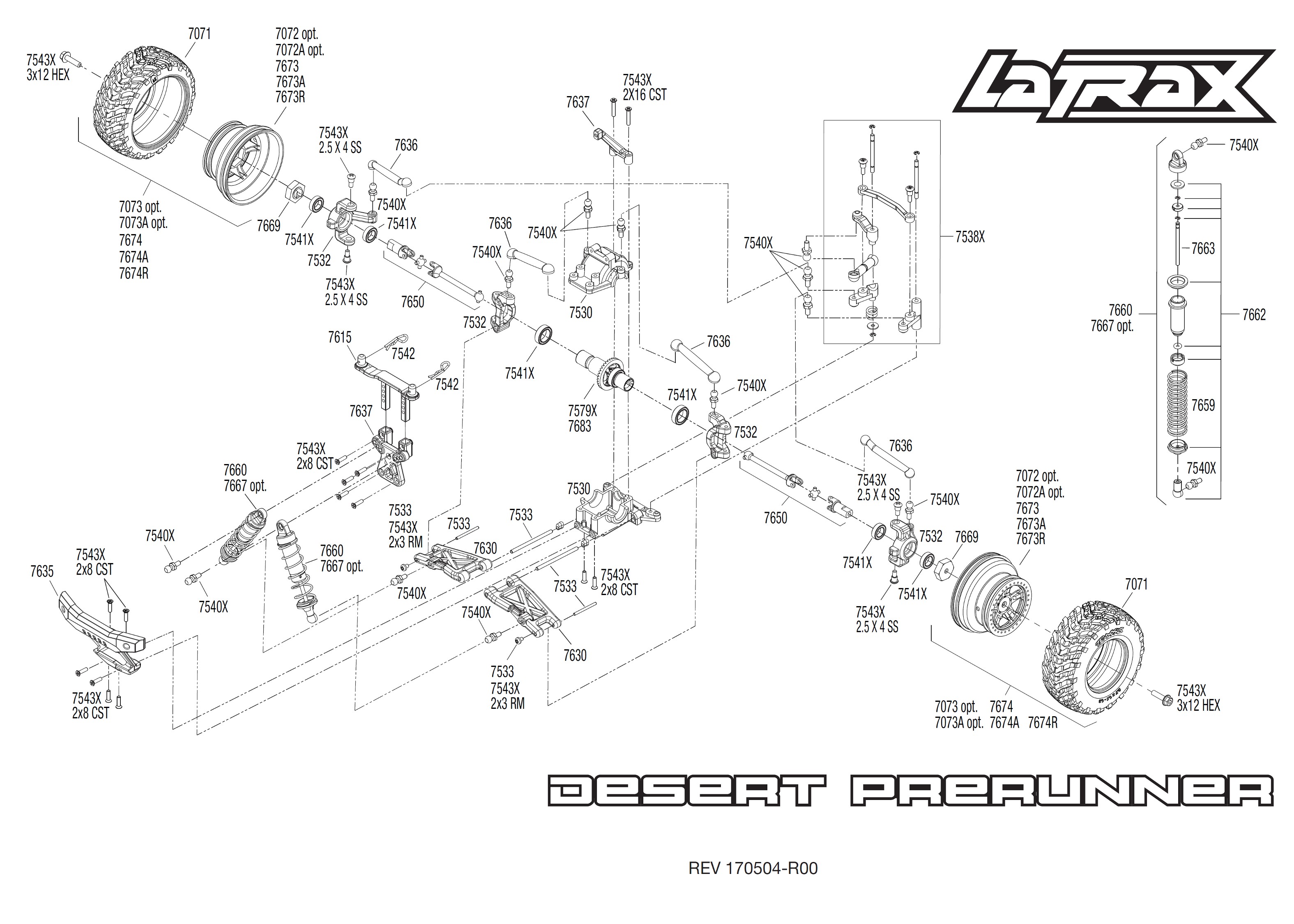Exploded view: - Front part | Astra