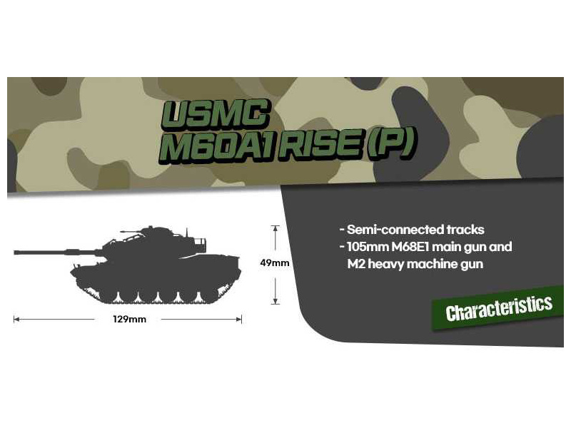 Academy M60A1 Rise (P) USMC (1:72) (AC-13425) | Astra