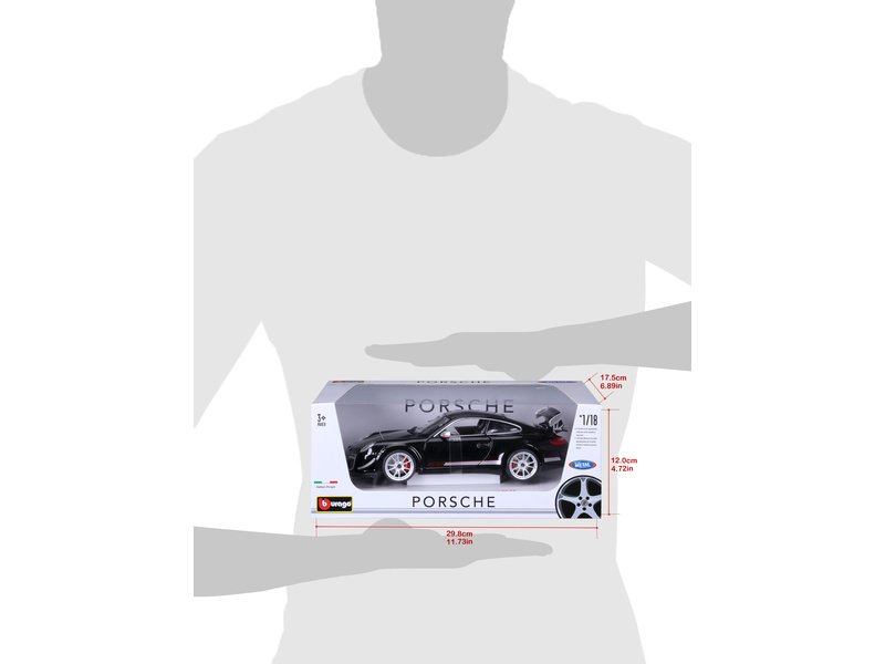 Bburago Plus Porsche 911 GT3 RS 4.0 1:18 black - collector's model car ...